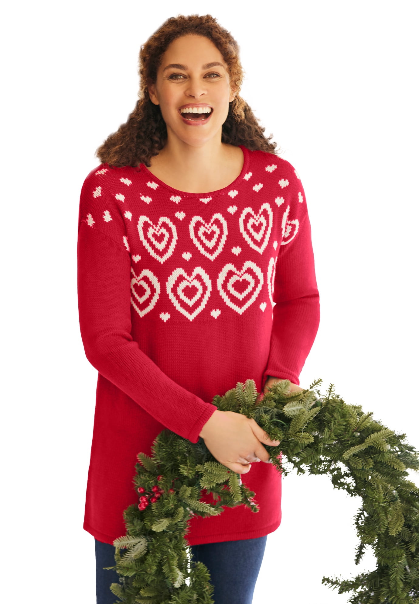 Woman Within Plus Size Holiday Sweater - Walmart.com