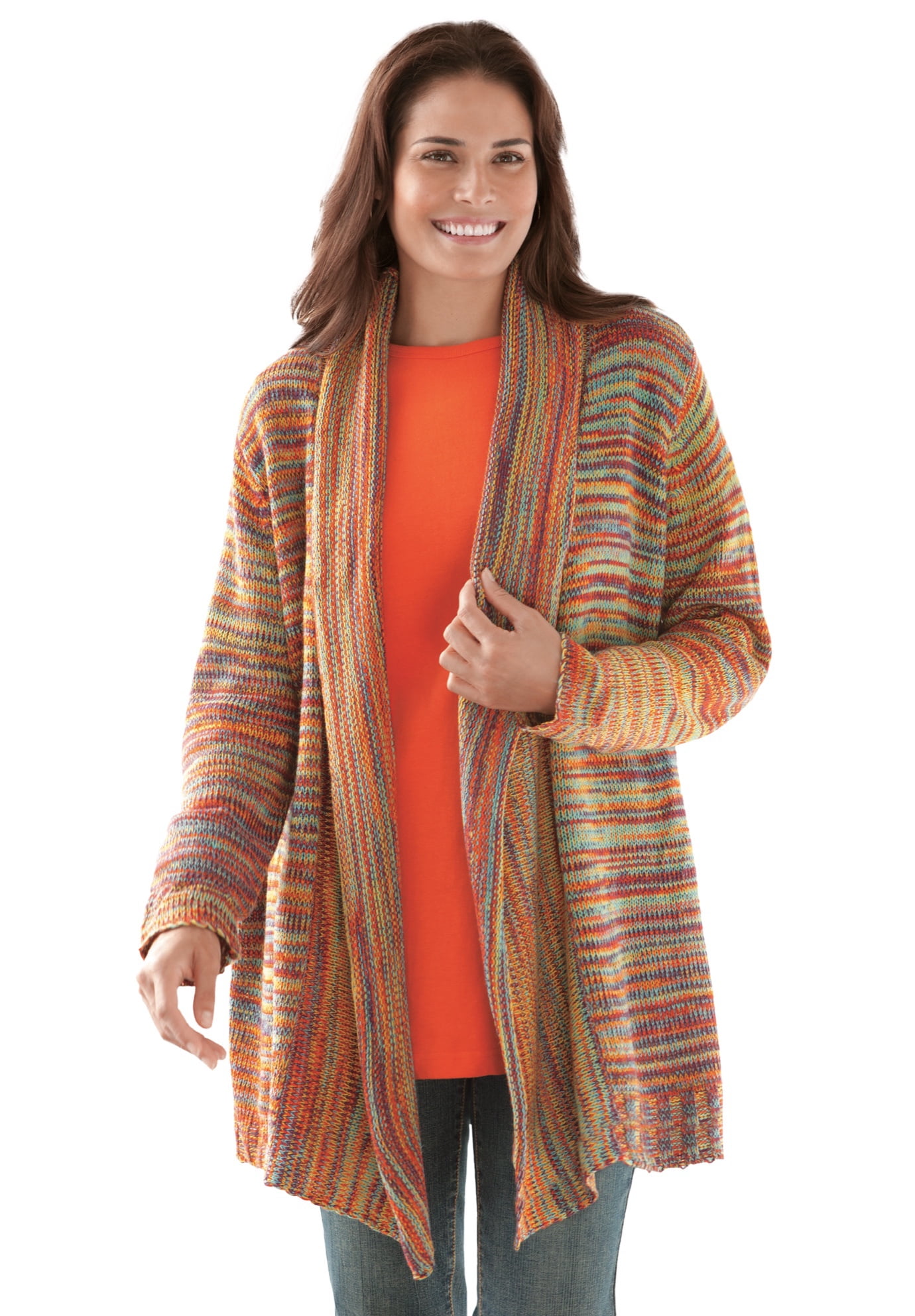 Woman Within Plus Size Multi Marled Cardigan - Walmart.com