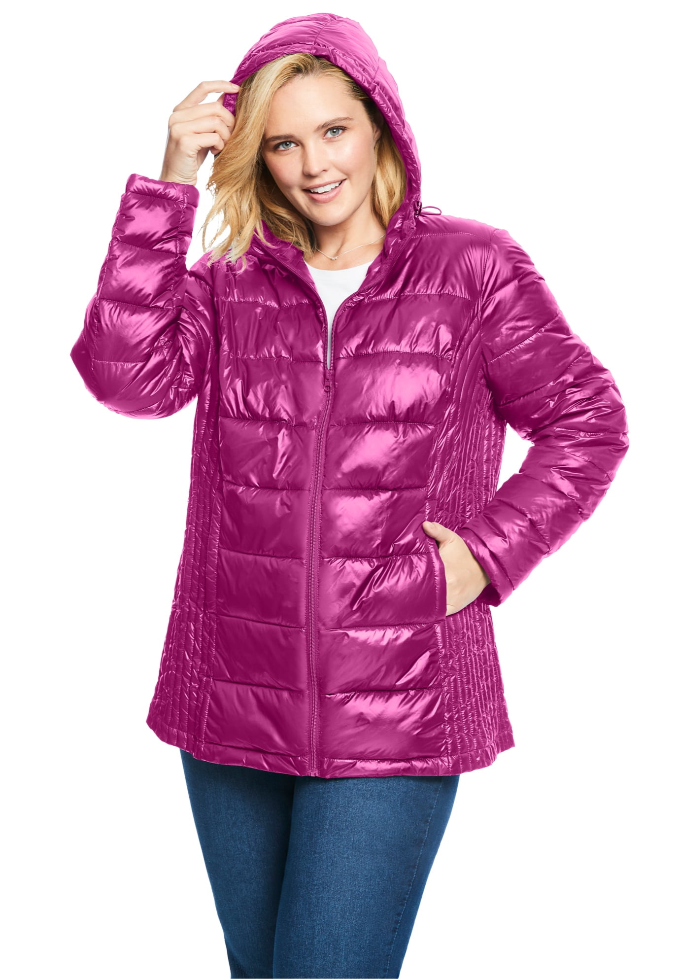 Woman Within Women's Plus Size Packable Puffer Jacket - Walmart.com