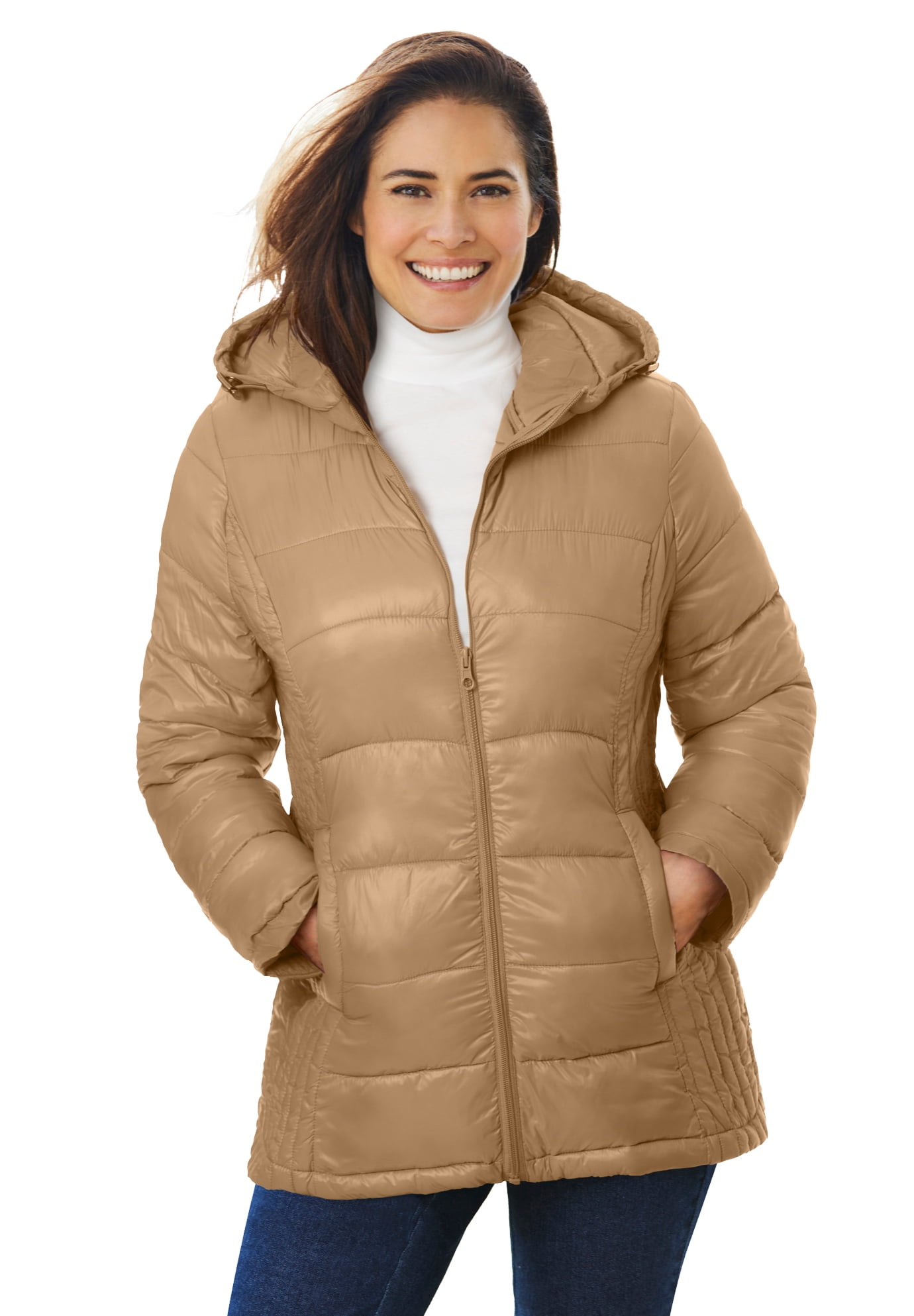 Woman Within Women's Plus Size Packable Puffer Jacket - Walmart.com