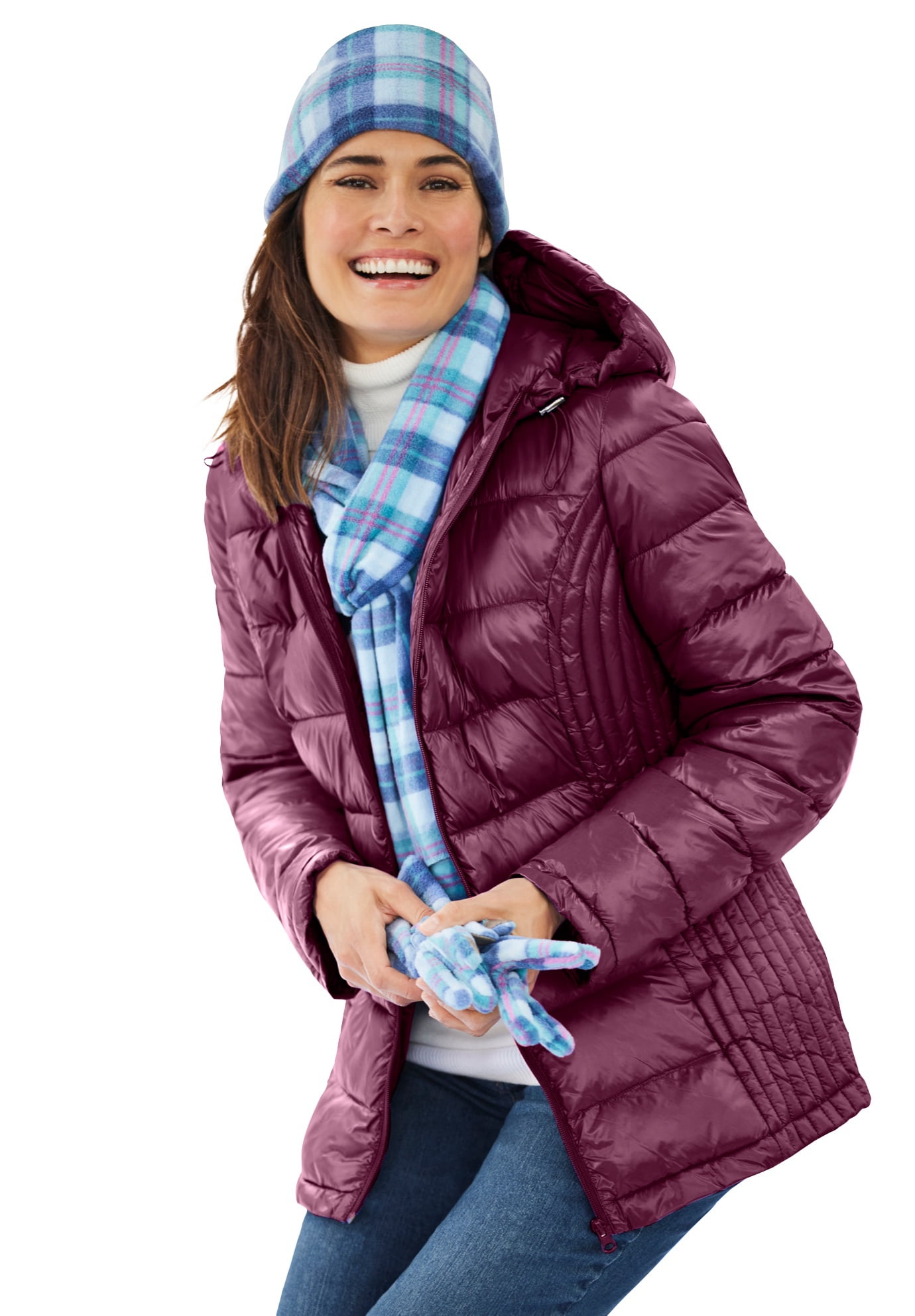 Woman Within Women's Plus Size Packable Puffer Jacket - Walmart.com