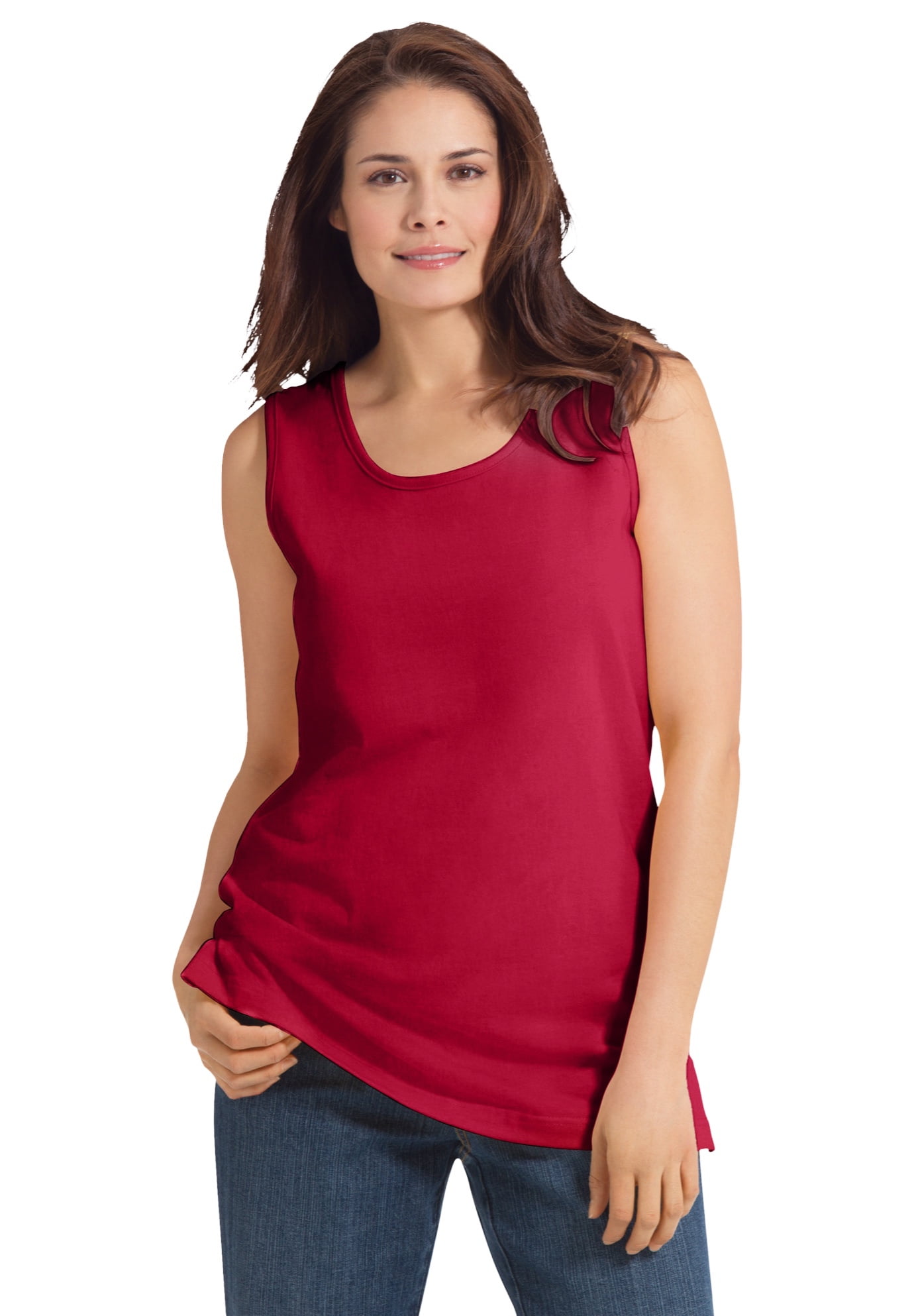 Woman Within Women's Plus Size Perfect Scoopneck Tank - Walmart.com