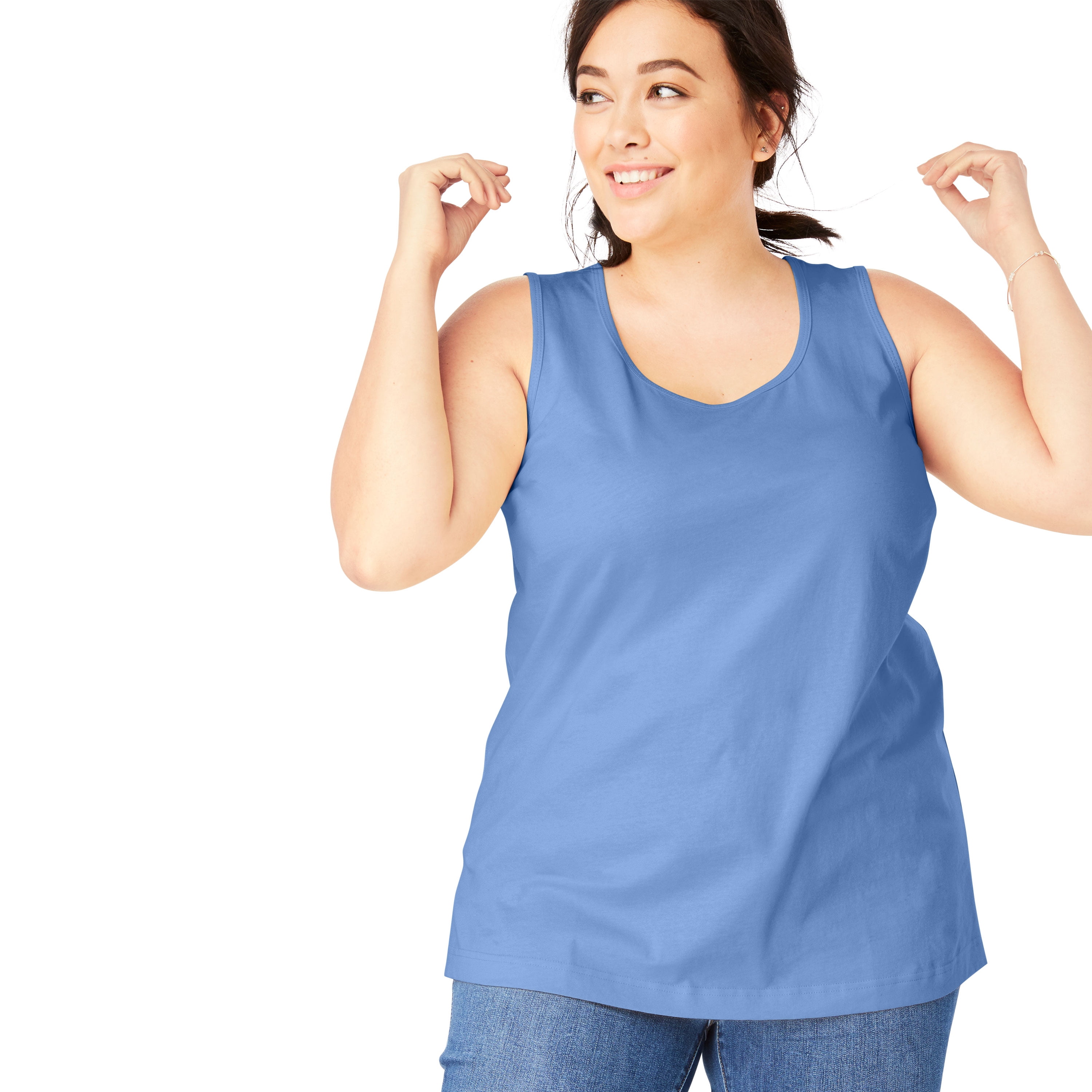 Woman Within Plus Size Perfect Scoopneck Tank (Petite Available ...