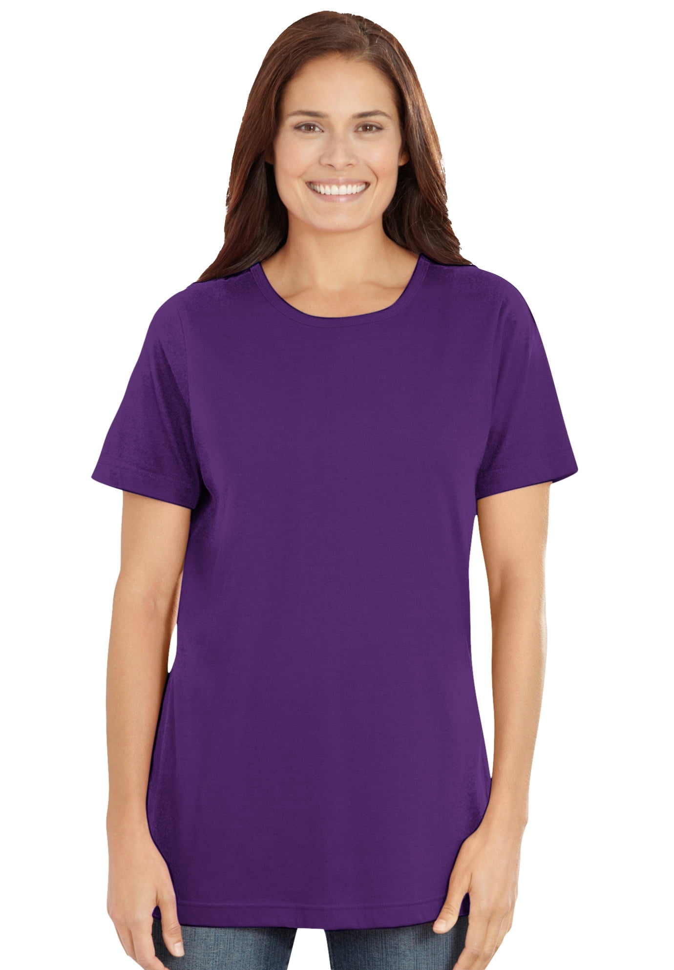 Woman Within Plus Size Perfect Short-Sleeve Crewneck Tee - Walmart.com