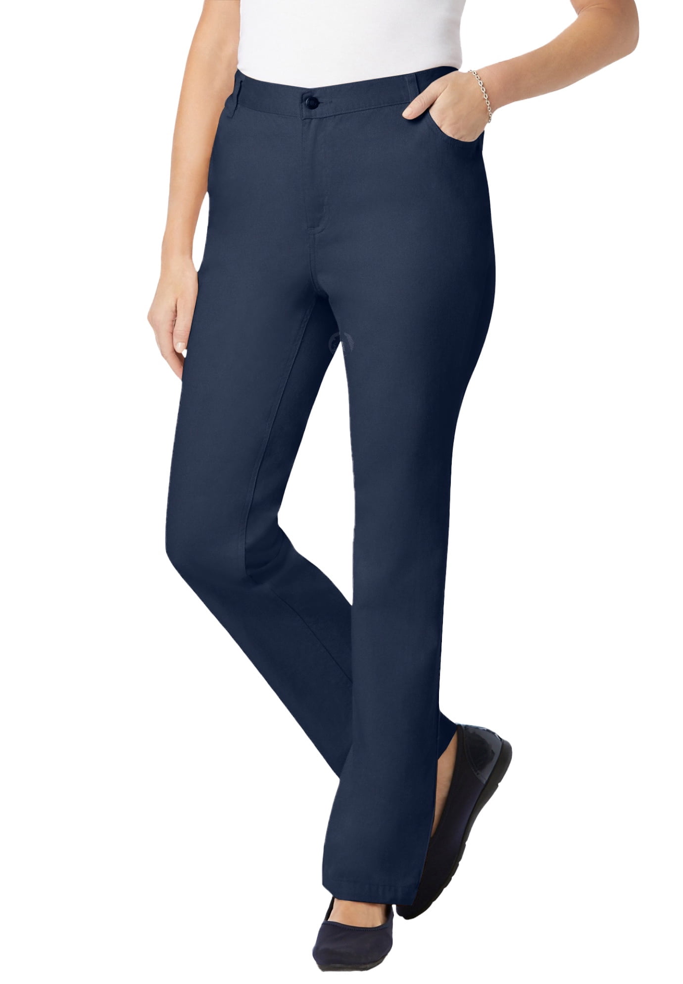 Woman Within Women's Plus Size Perfect Side Elastic Jean - 22 W, Navy ...