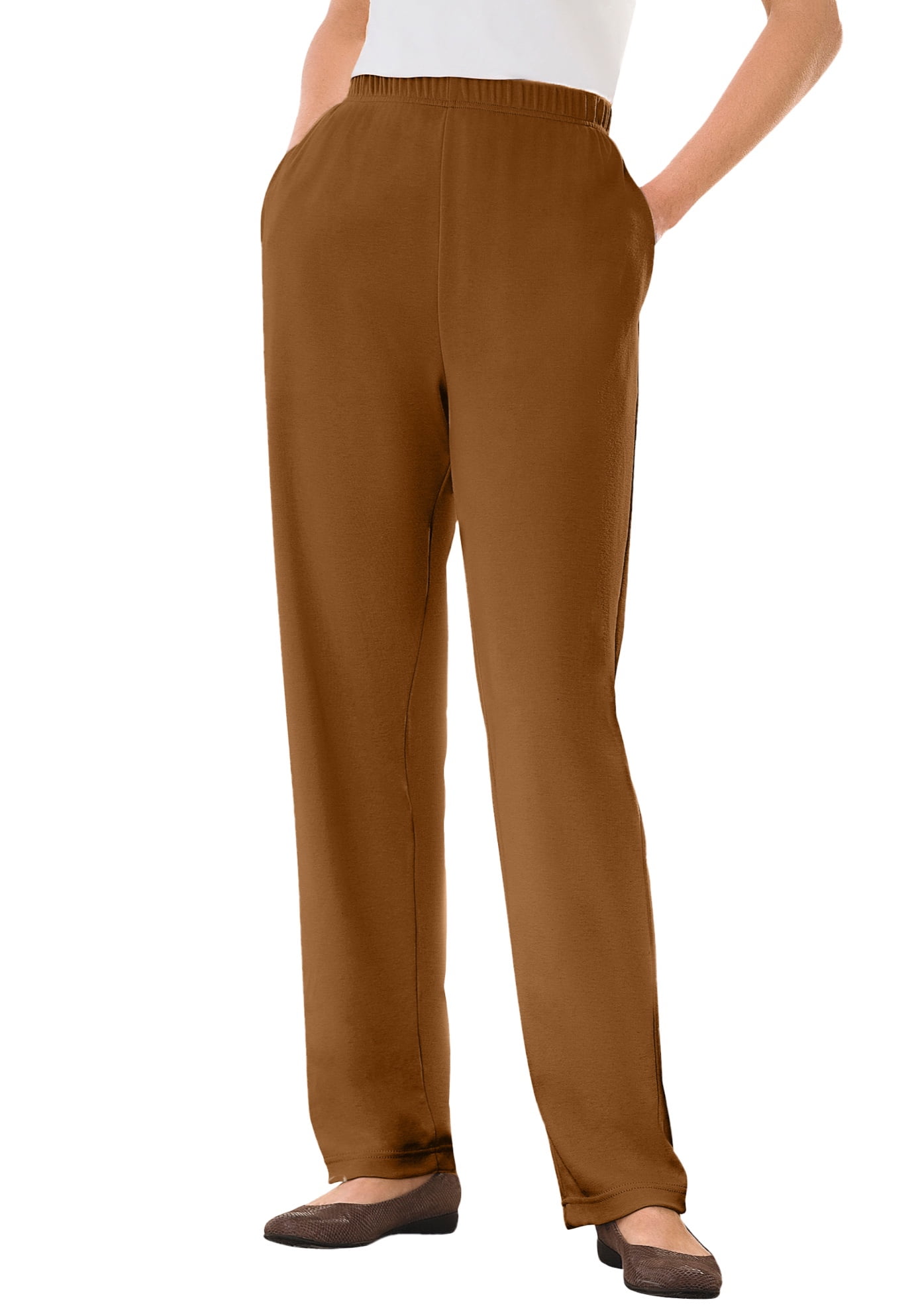 Woman Within Women's Plus Size Petite 7-Day Knit Straight Leg Pant ...