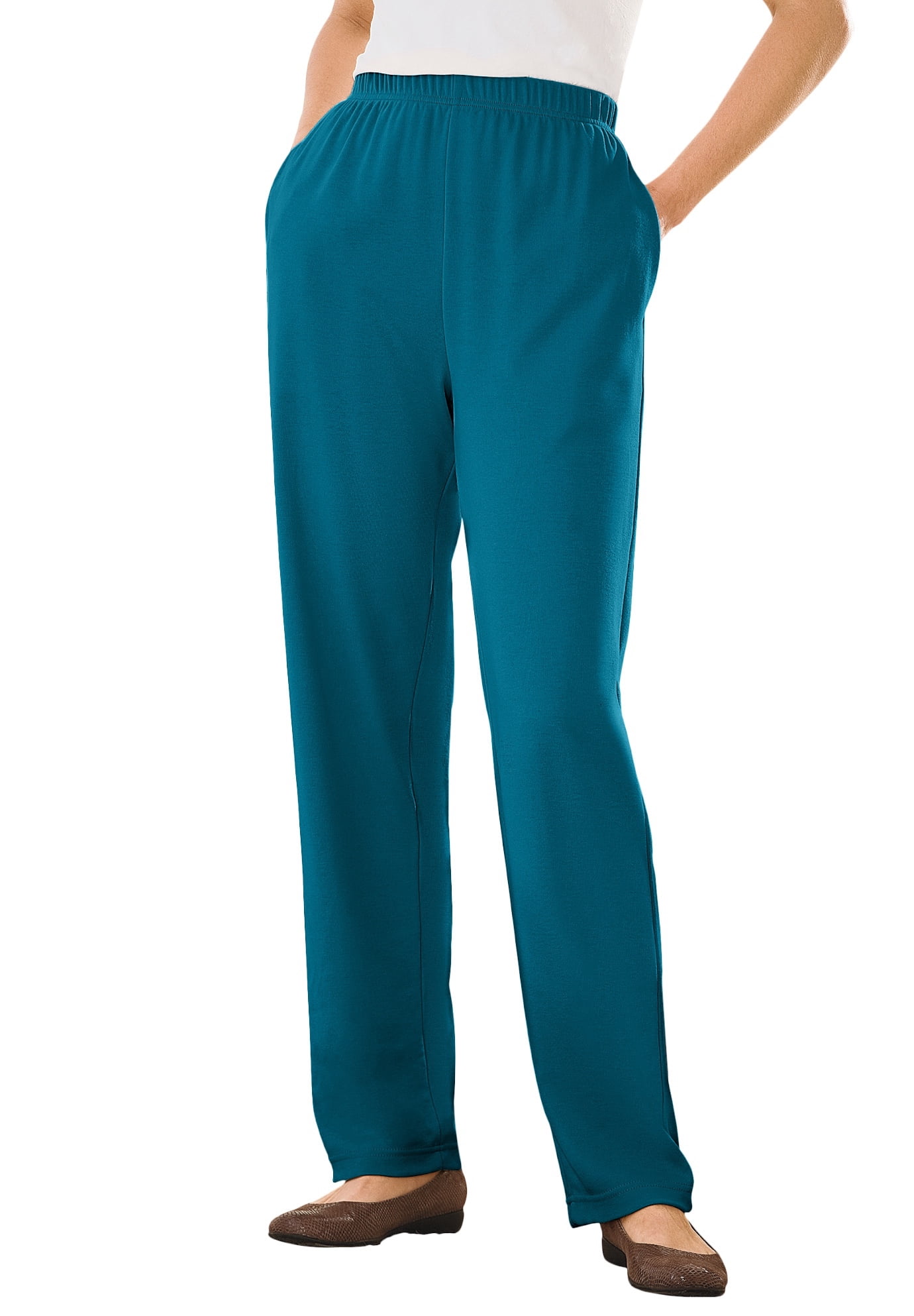 Woman Within Women's Plus Size Petite 7-Day Knit Straight Leg Pant ...
