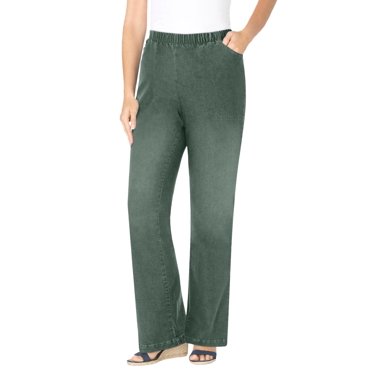 Woman Within Plus Size Flex-Fit Pull-On Straight-Leg Denim Jean ...