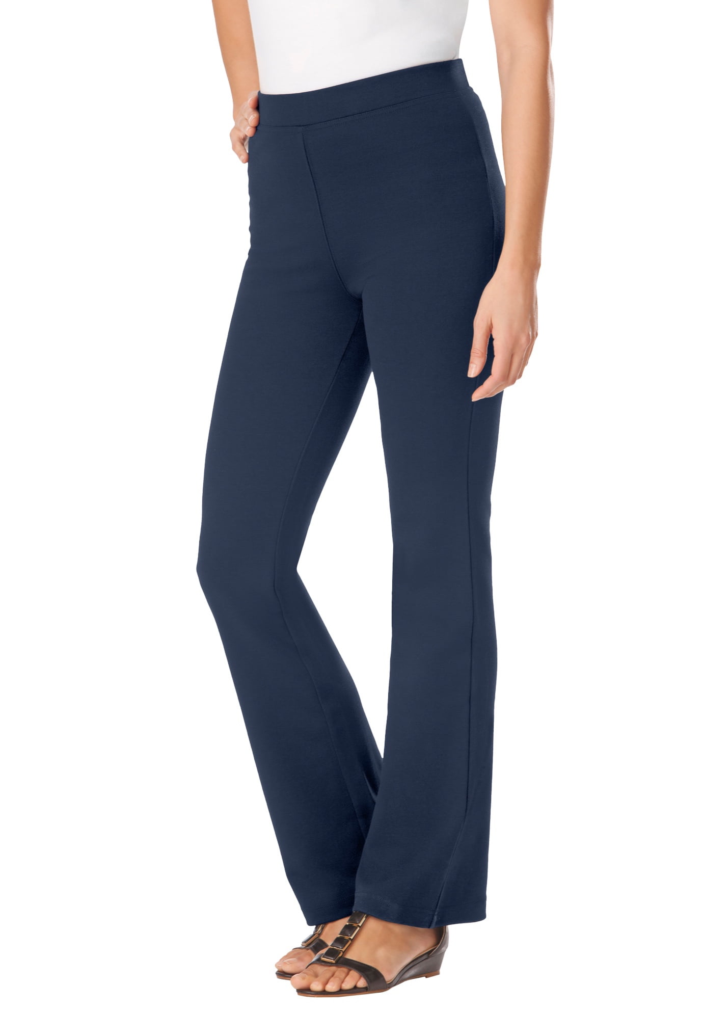 Woman Within Women's Plus Size Petite Bootcut Ponte Stretch Knit Pant ...