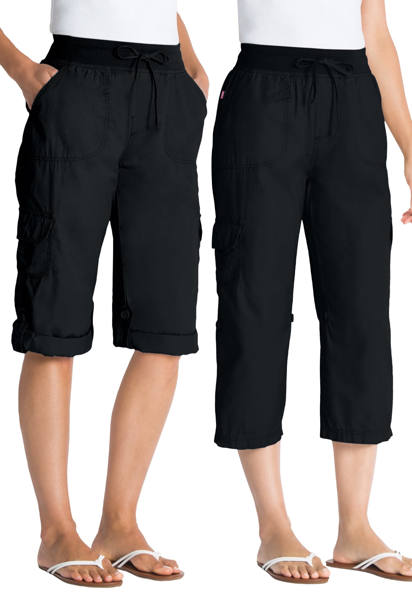 Woman Within Women's Plus Size Petite Convertible Length Cargo Capri ...
