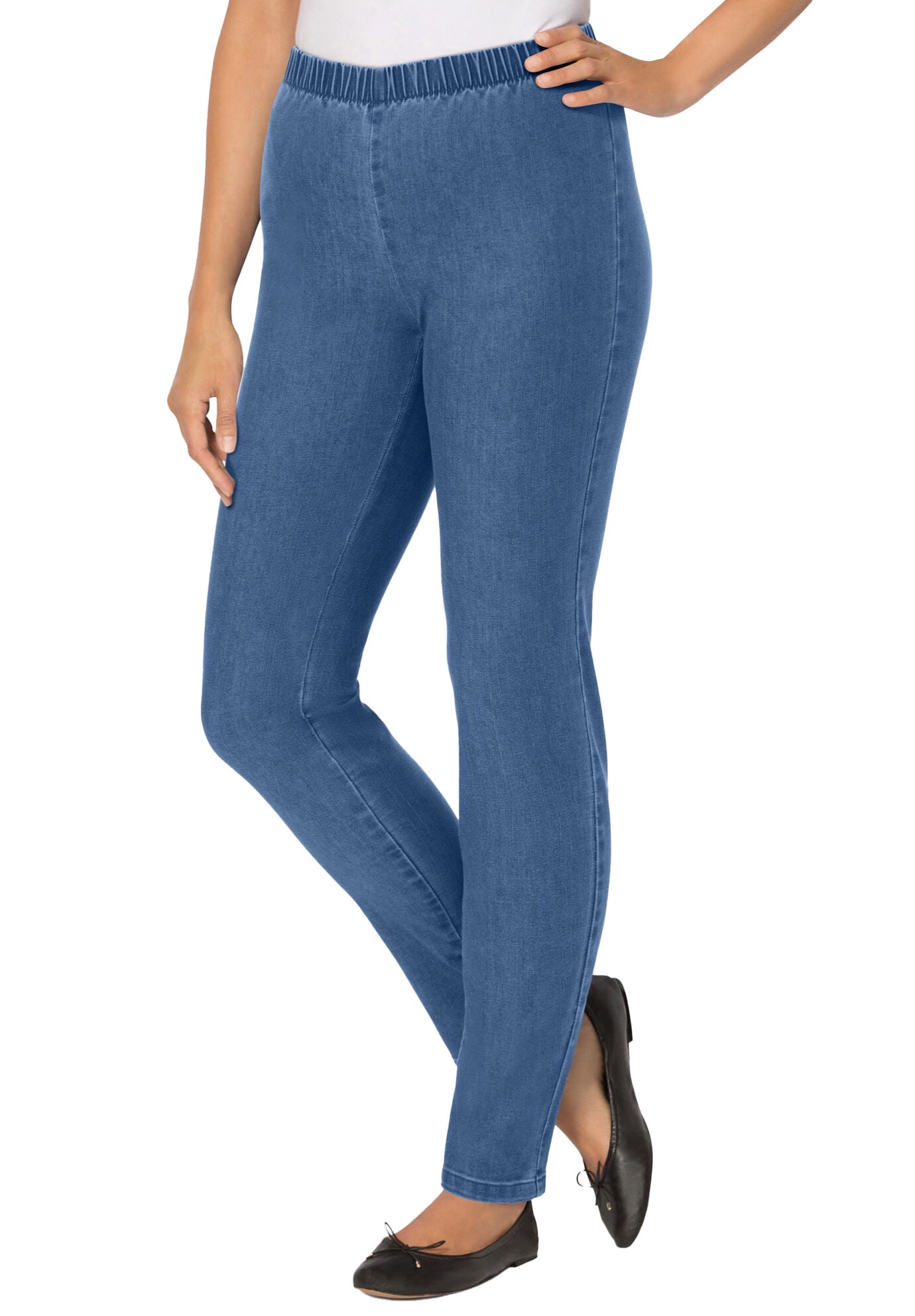 Woman Within Women's Plus Size Petite Fineline Denim Jegging - Walmart.com