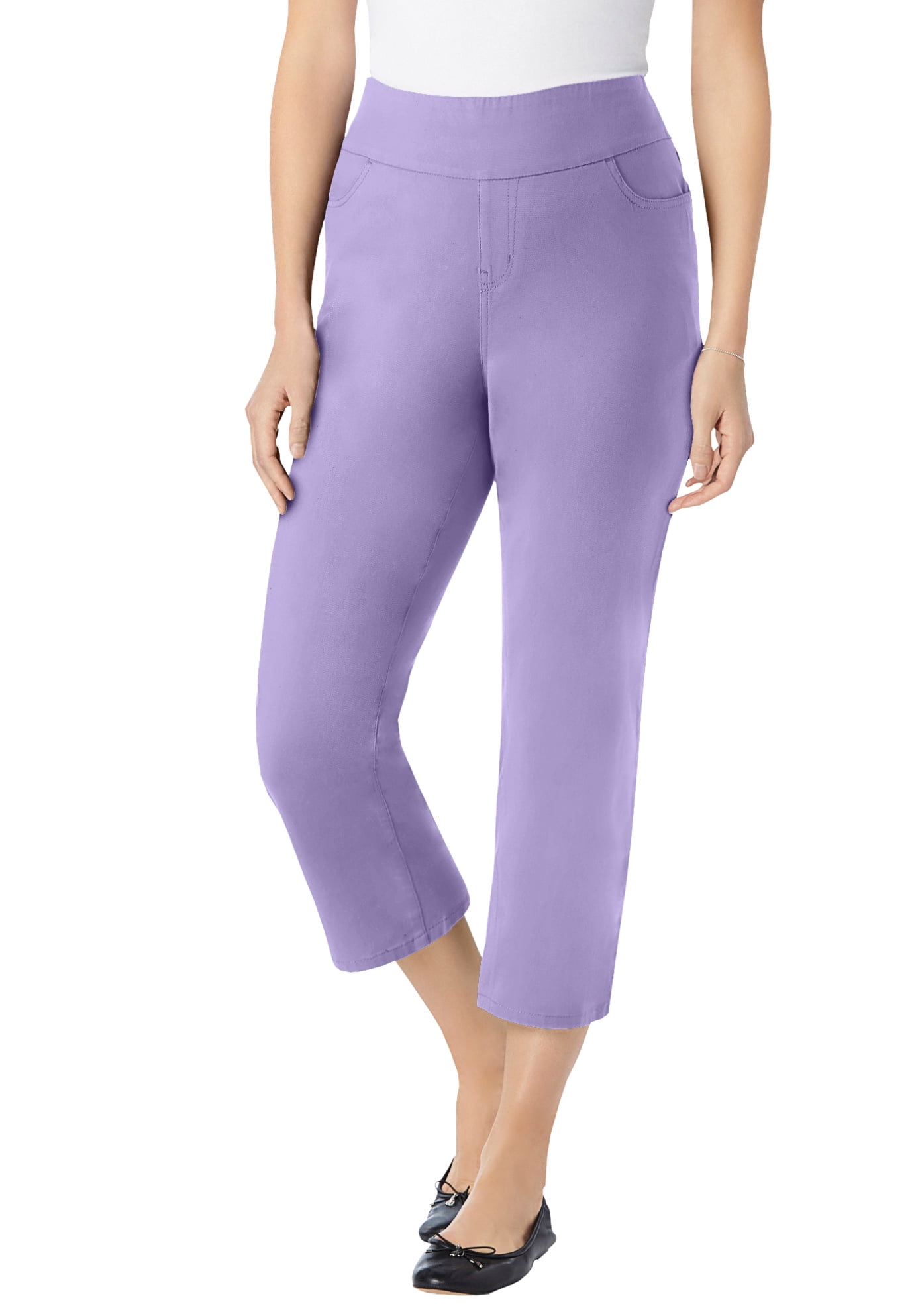 Woman Within Plus Size Petite Flex-Fit Pull-On Denim Capri - Walmart.com