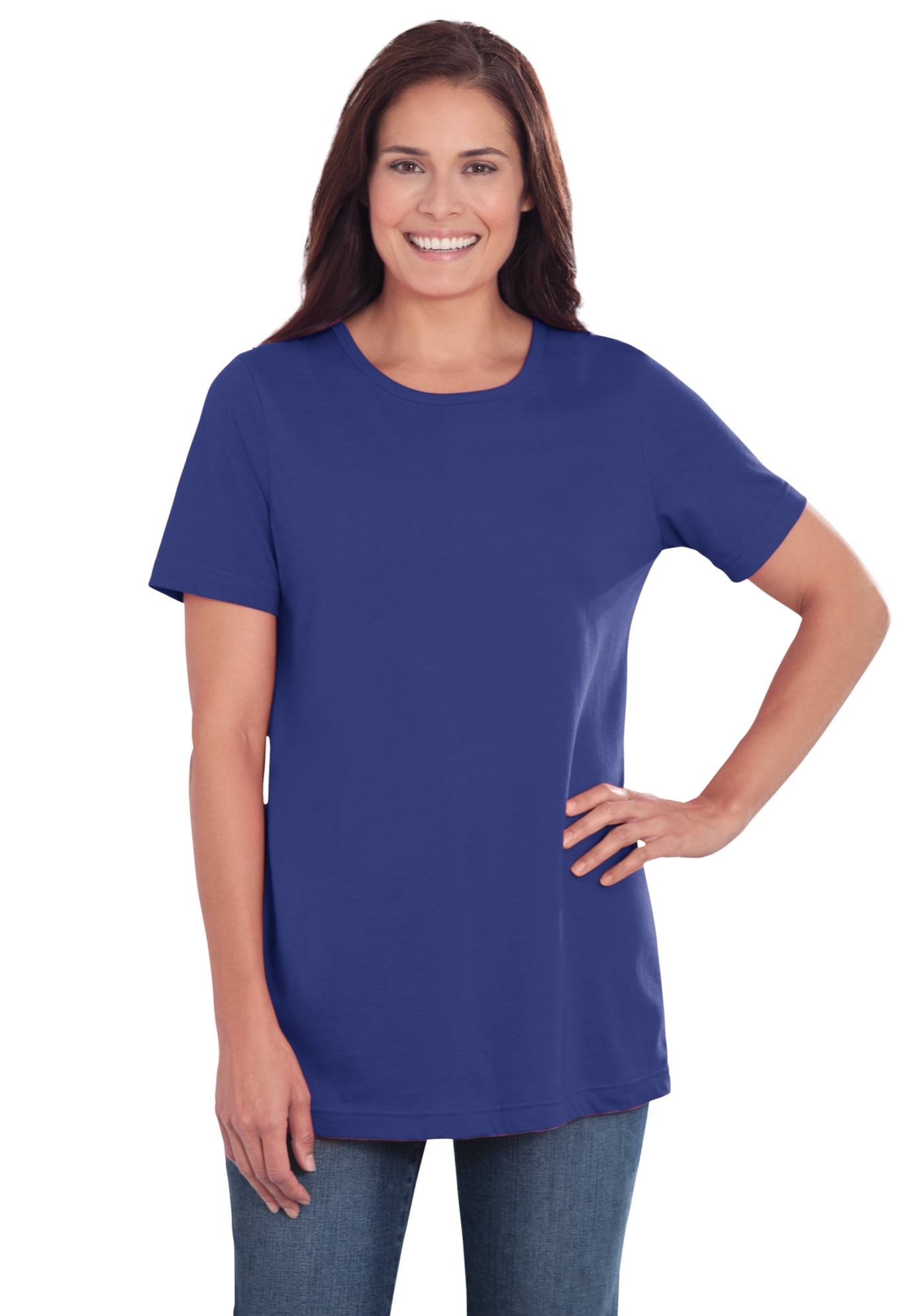 Woman Within Plus Size Perfect Short-Sleeve Crewneck Tee (Petite ...