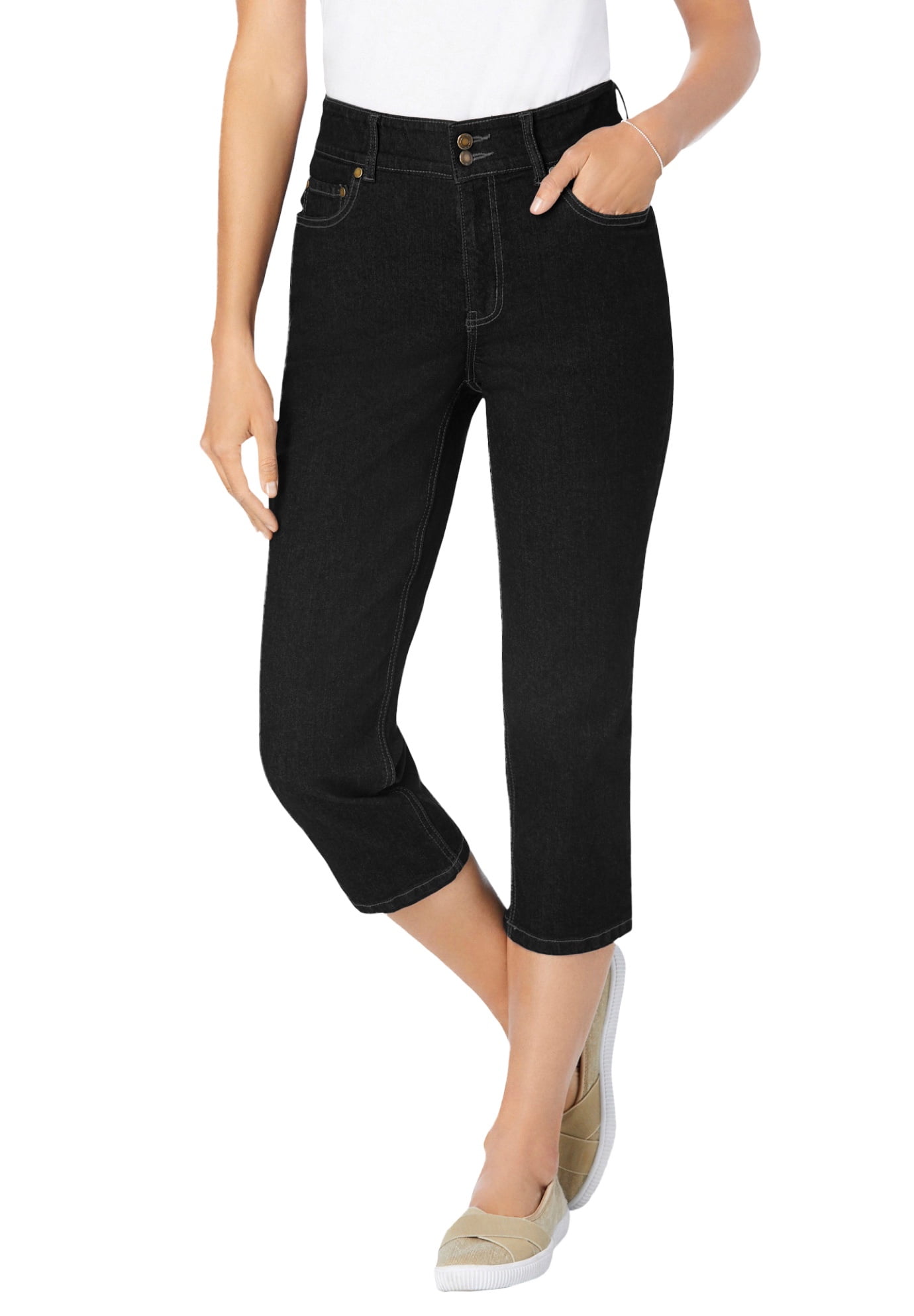 Woman Within Plus Size Petite Secret Solutions; Tummy Smoothing Denim ...