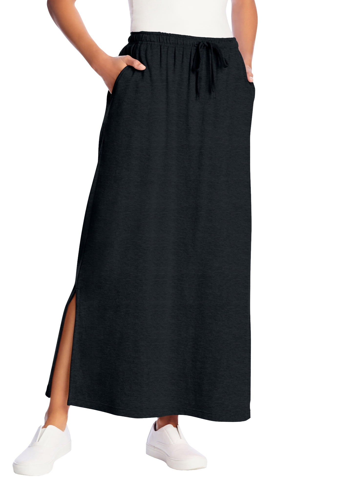 Woman Within Plus Size Petite Sport Knit Side-Slit Skirt - Walmart.com