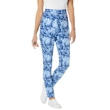 Woman Within Plus Size Petite Stretch-Cotton Knit Pull-On Printed ...