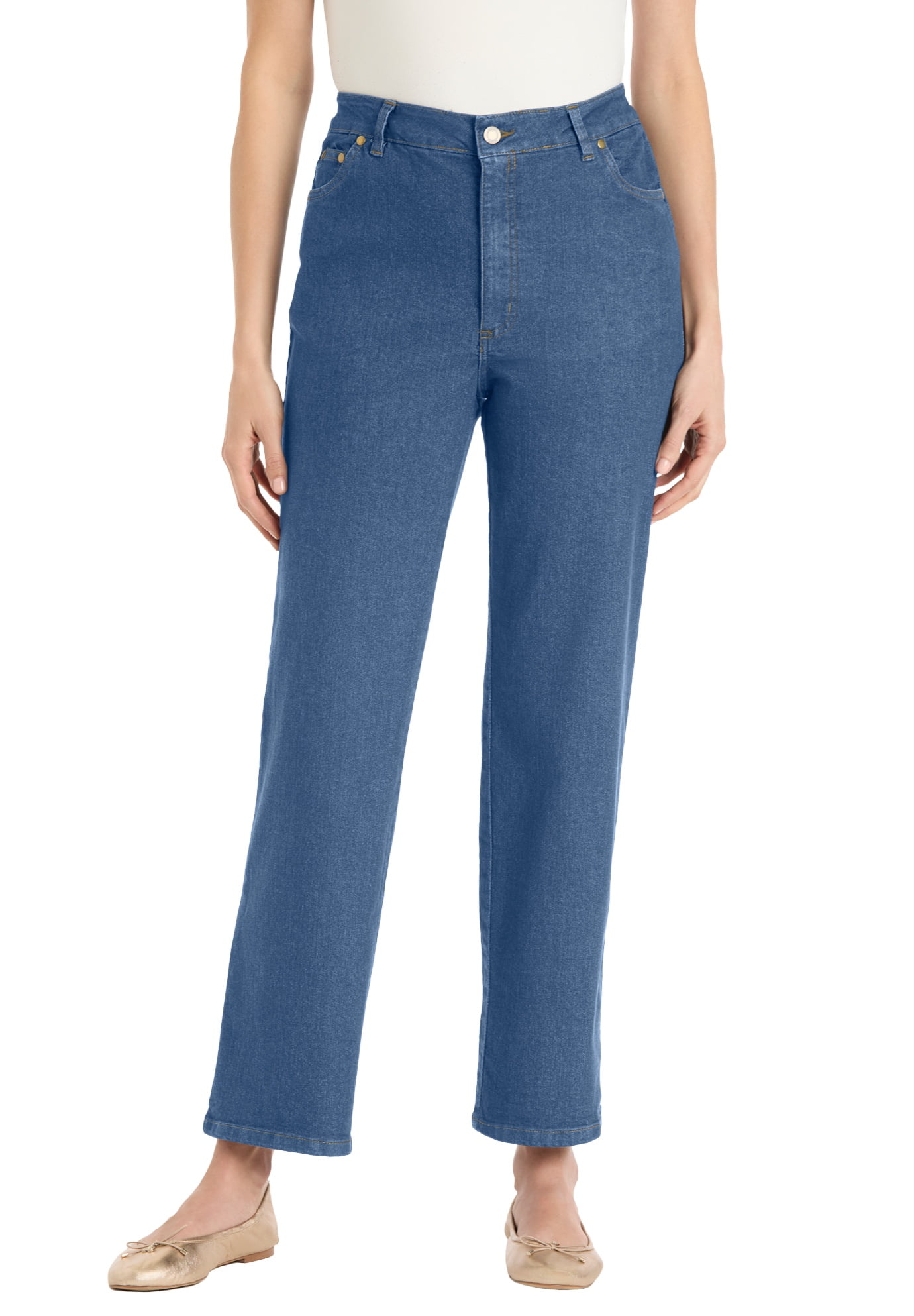Woman Within Women's Plus Size Petite Wide-Leg Stretch Denim Jean ...