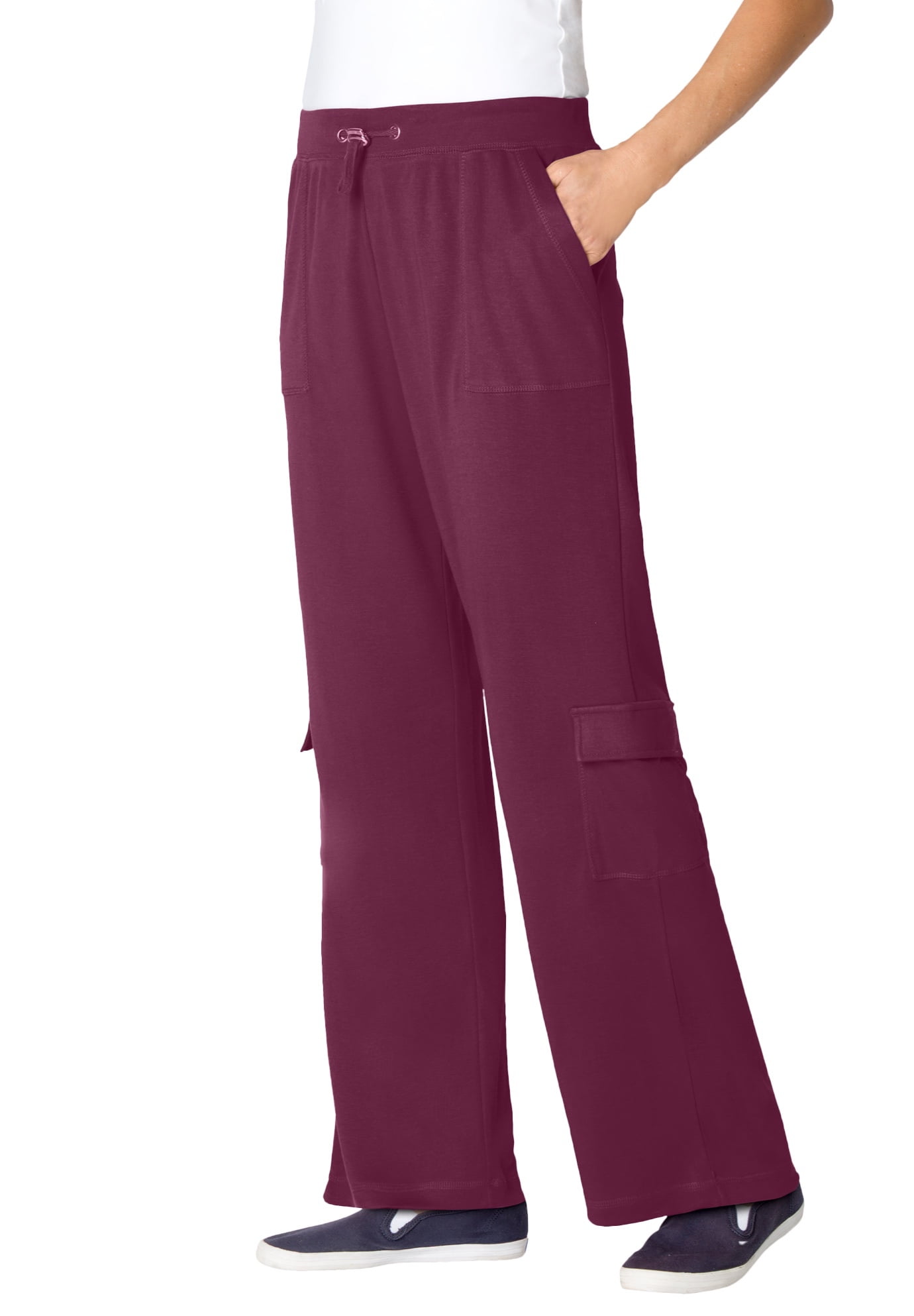 Woman Within Women's Plus Size Pull-On Knit Cargo Pant Pant - Walmart.com