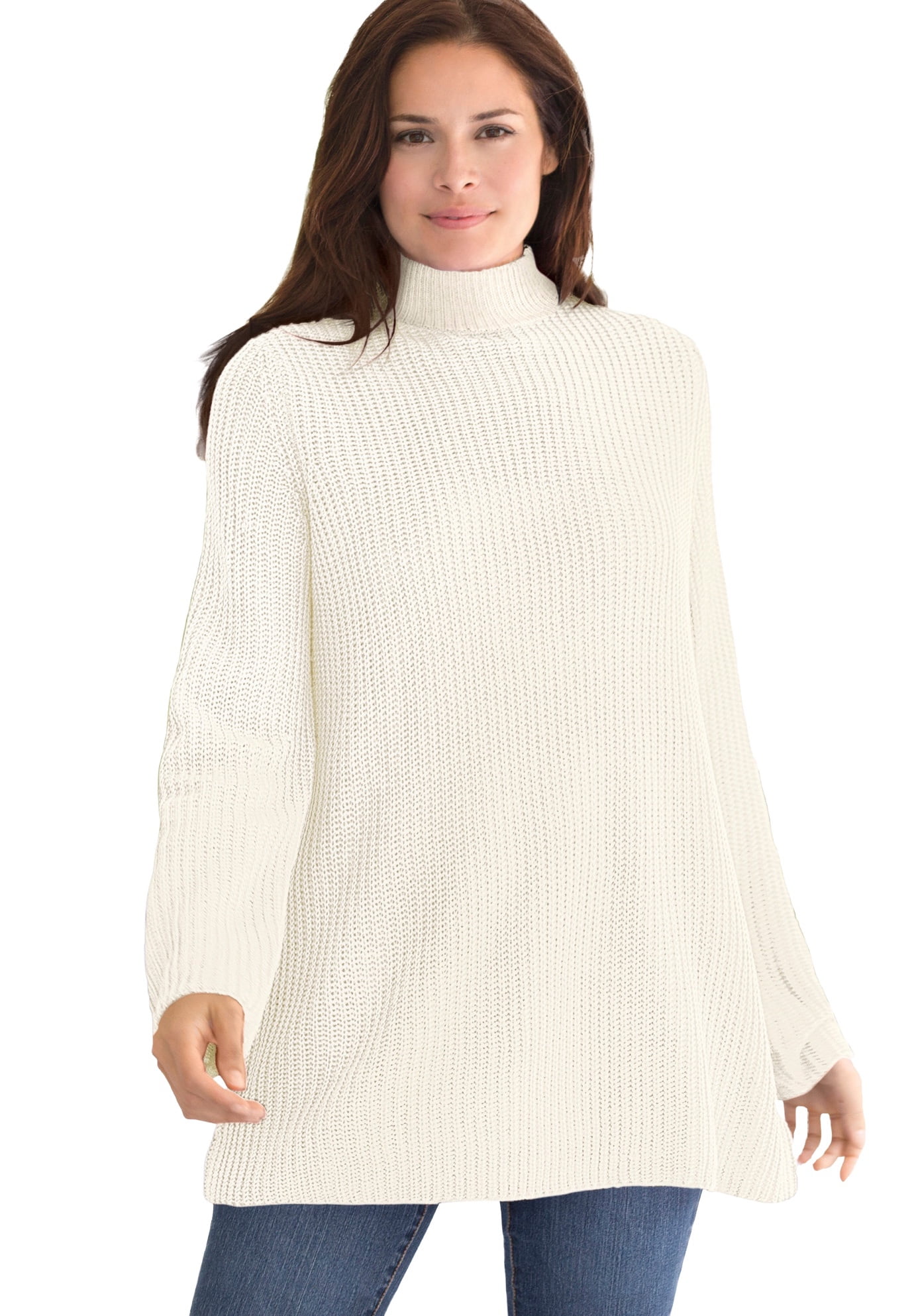 Woman Within Plus Size Pullover Shaker Swing Sweater - Walmart.com