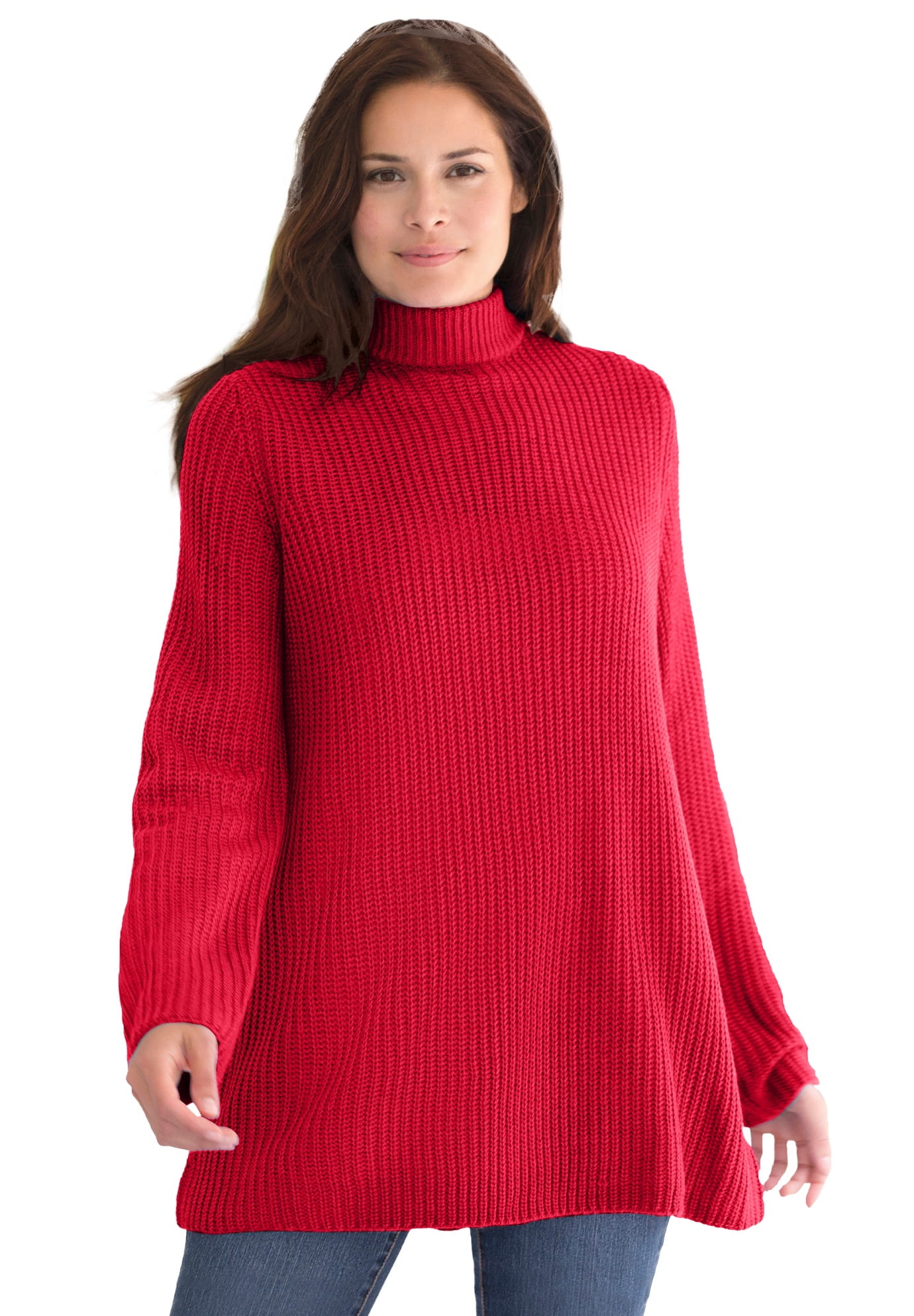 Woman Within Plus Size Pullover Shaker Swing Sweater - Walmart.com