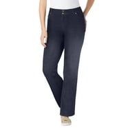 Roaman's Women's Plus Size Petite Complete Cotton Seamed Jean - Walmart.com