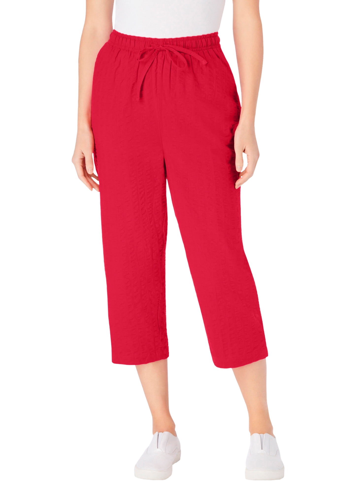 Woman Within Plus Size Seersucker Capri Pant - Walmart.com