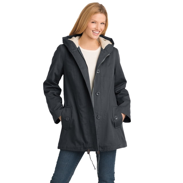 Woman Within Women's Plus Size Sherpa-Lined Hooded Parka - Walmart.com