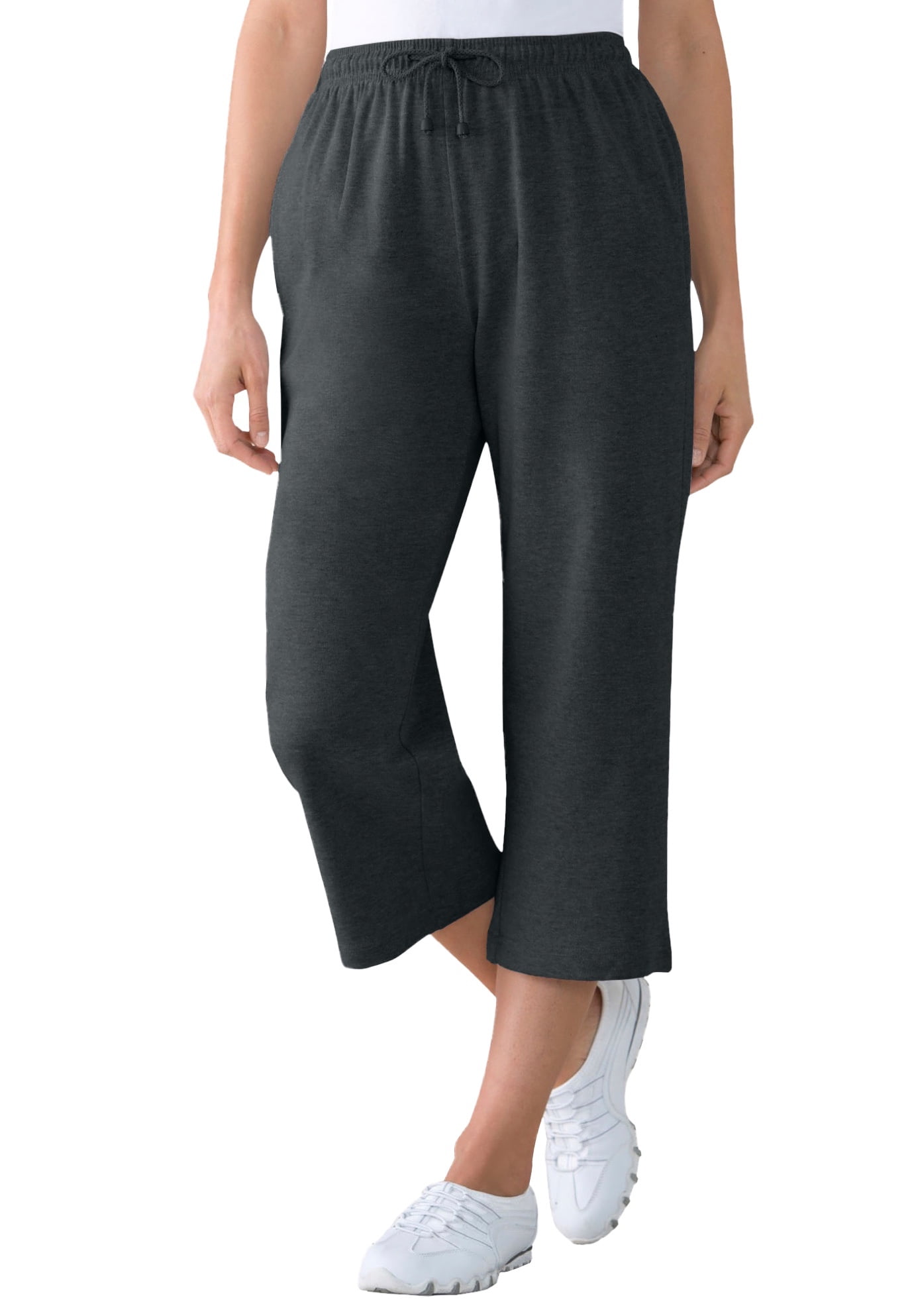 Woman Within Plus Size Sport Knit Capri Pant - Walmart.com