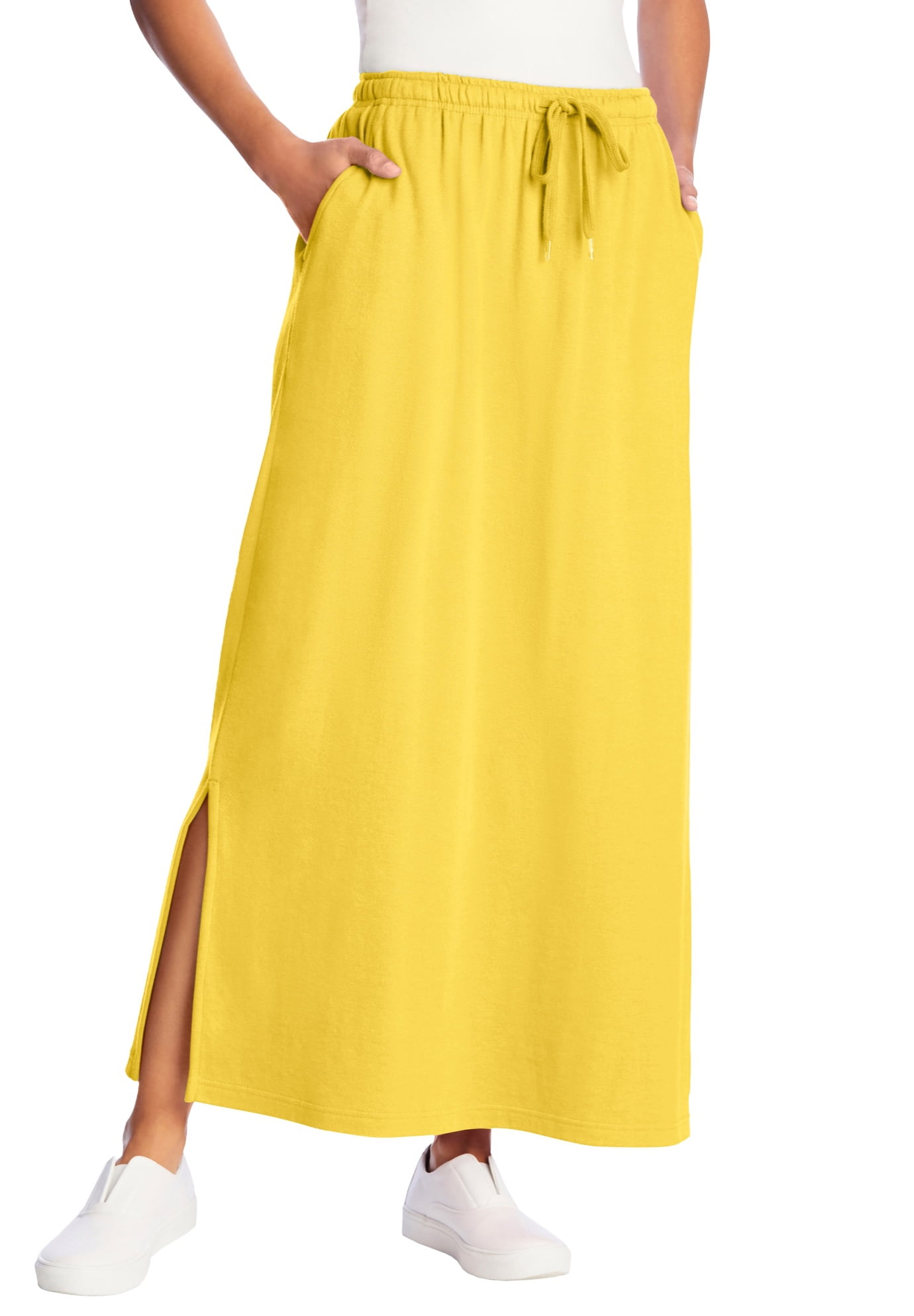 Woman Within Plus Size Sport Knit Side-Slit Skirt - Walmart.com