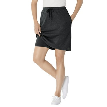 Collections Etc Women's Drawstring Cotton Knit Pull-On Skort with ...