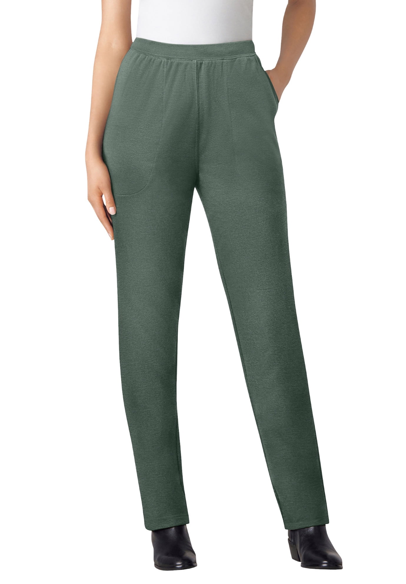 Woman Within Women's Plus Size Straight Leg Ponte Knit Pant - Walmart.com