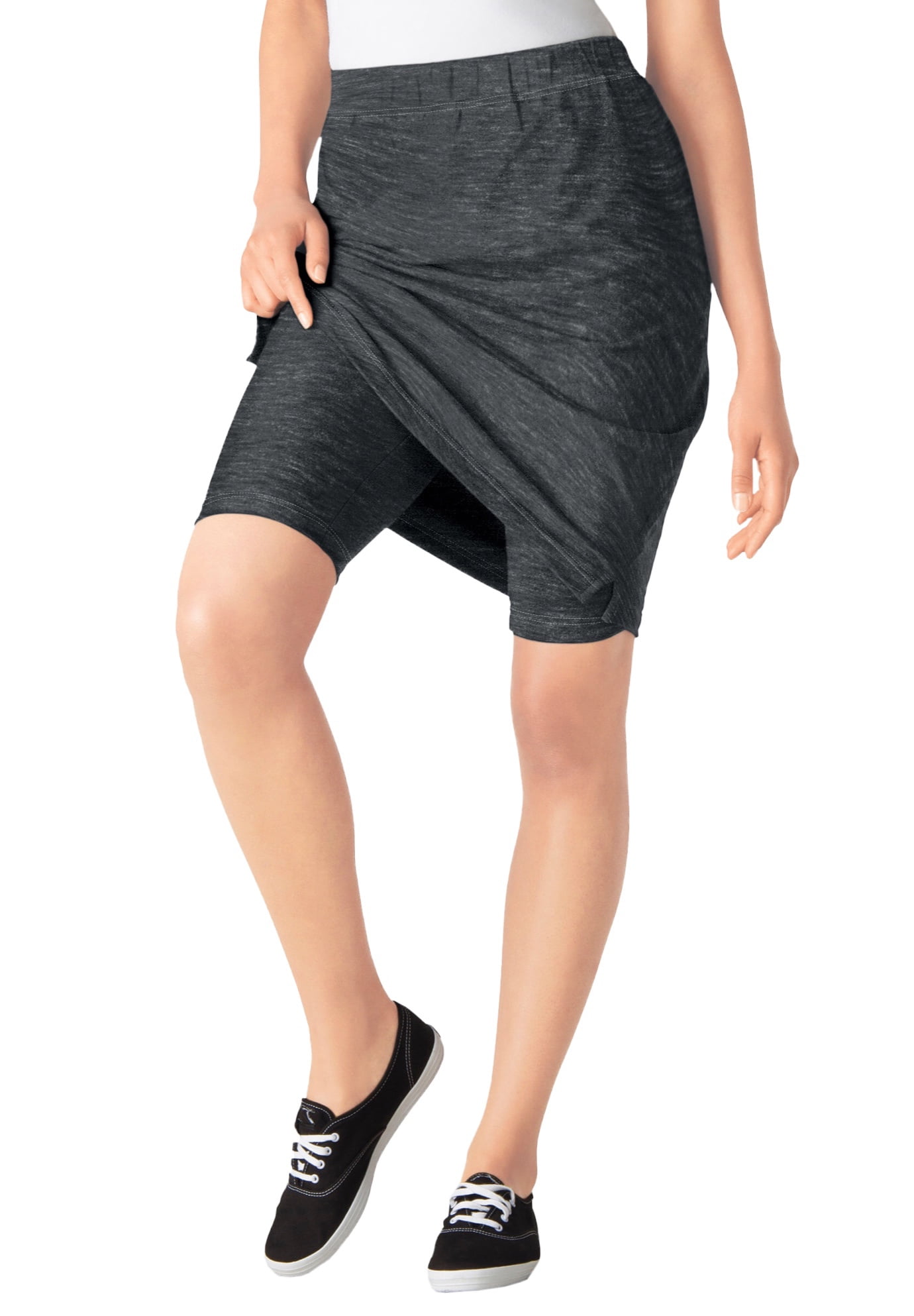 Woman Within Plus Size Stretch Cotton Skort - Walmart.com
