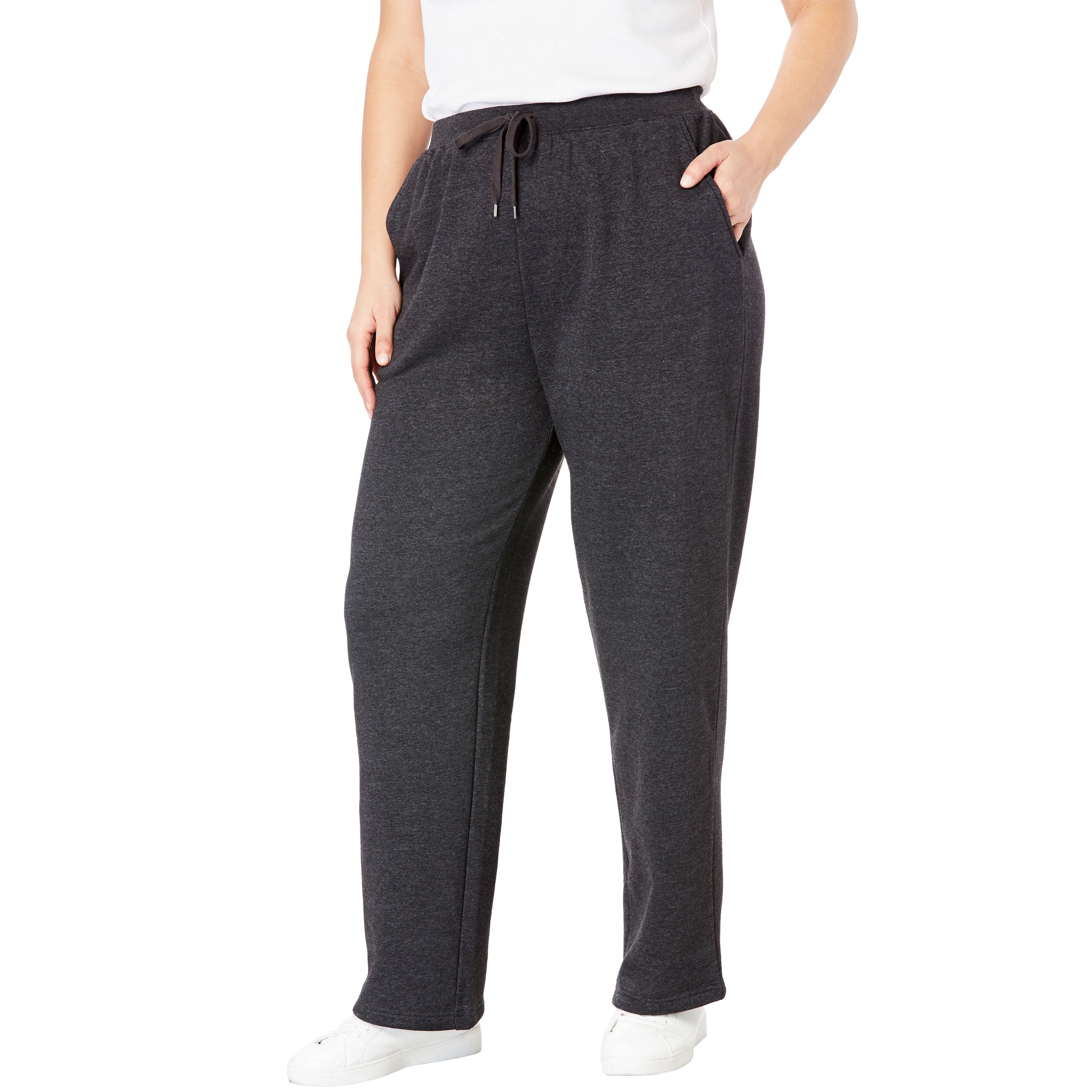 Woman Within Plus Size Tall Better-Fleece Pull-On Drawstring Sweatpants ...