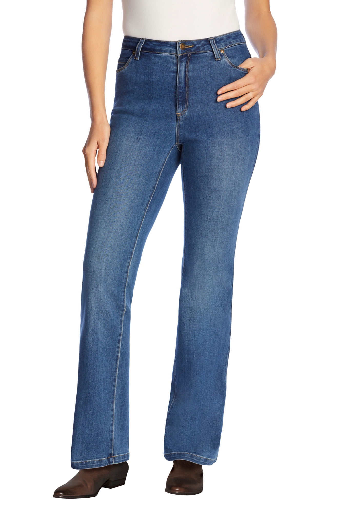 Woman Within Women's Plus Size Tall Comfort Curve Bootcut Denim Jean ...