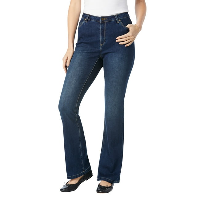 Woman Within Womens Plus Size Tall Comfort Curve Bootcut Jean 24 W