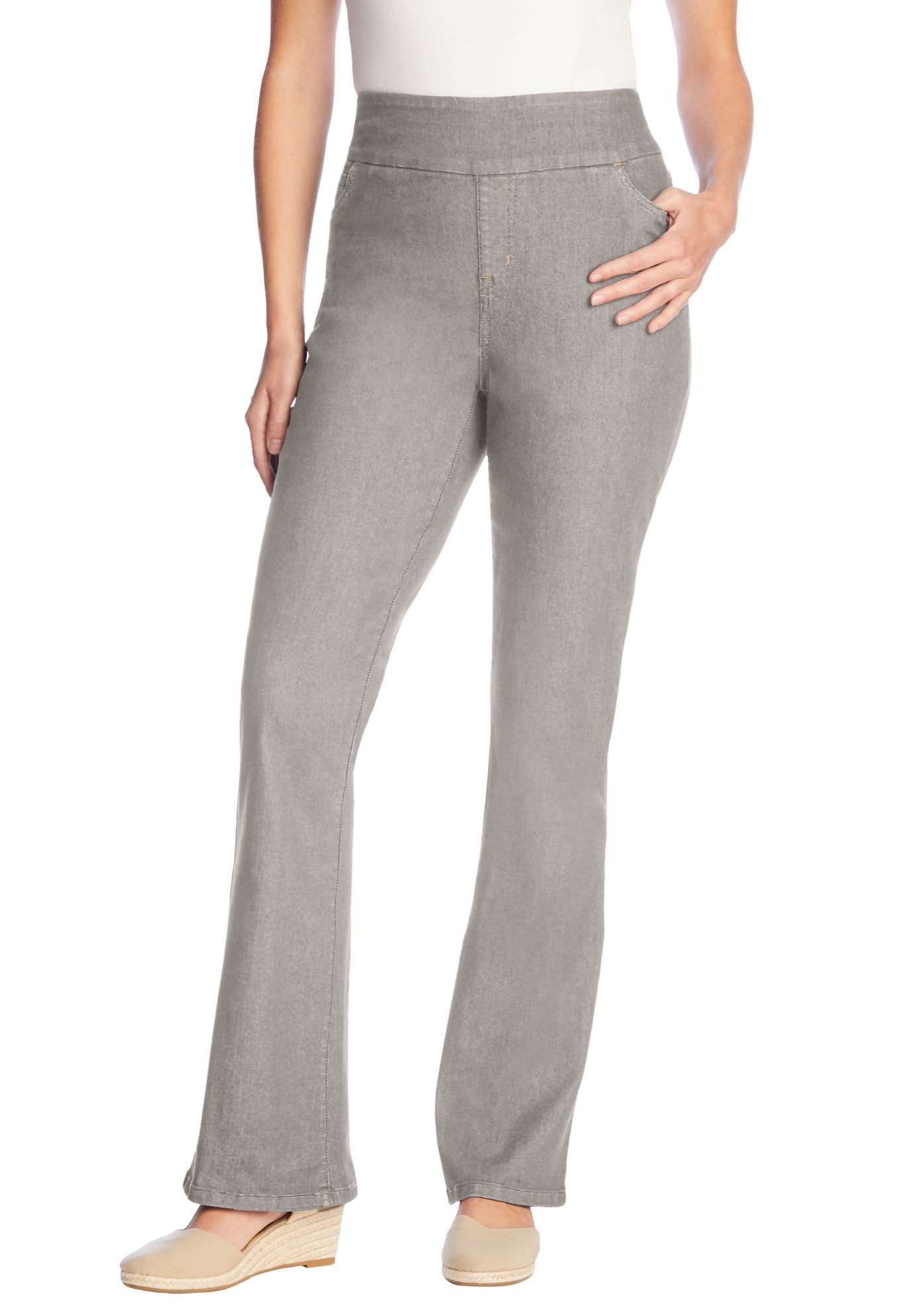 Woman Within Women's Plus Size Tall Flex-Fit Pull-On Bootcut Denim Jean ...