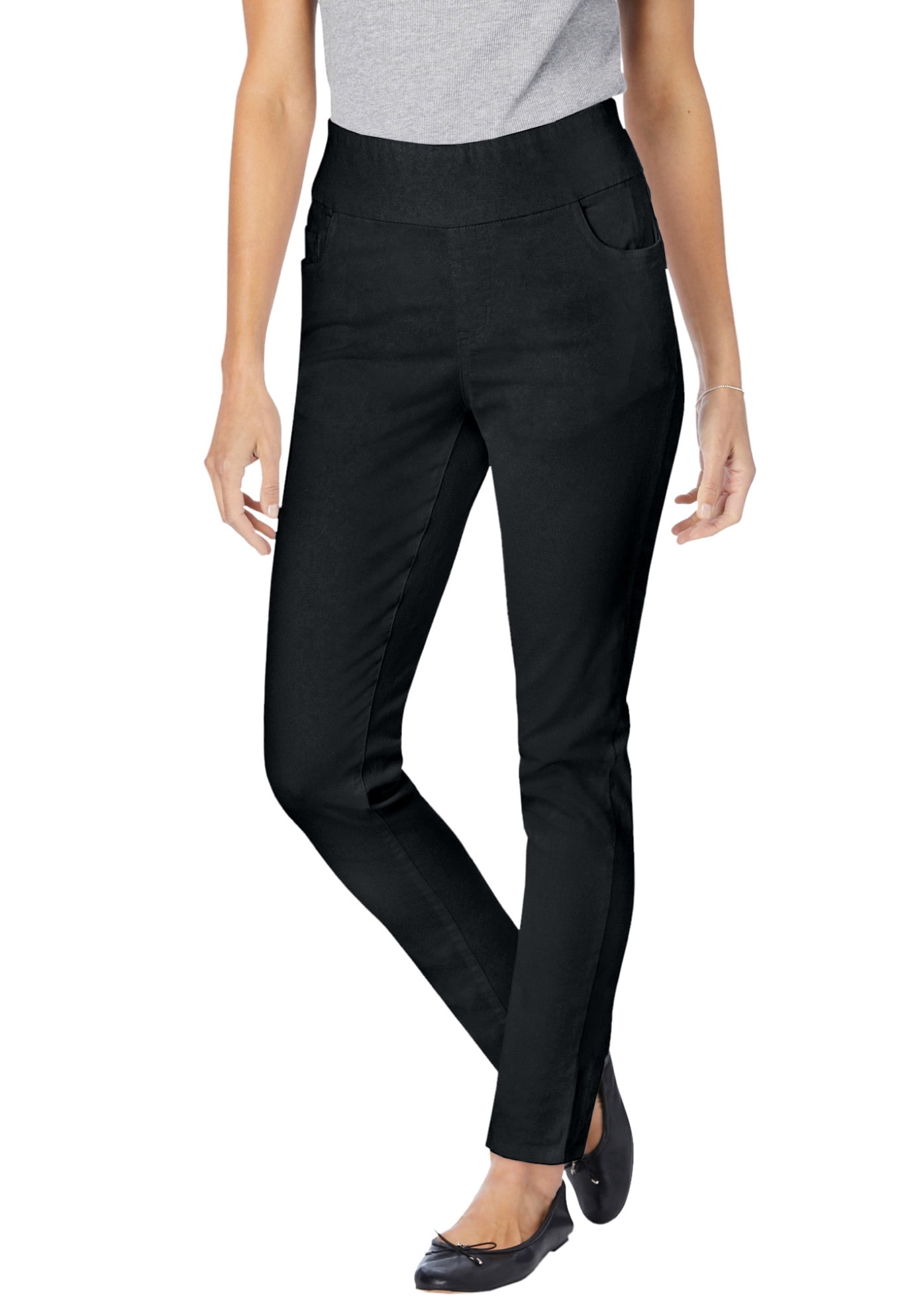 Woman Within Plus Size Tall Flex-Fit Slim-Leg Pull-On Gap-Free Stretch ...