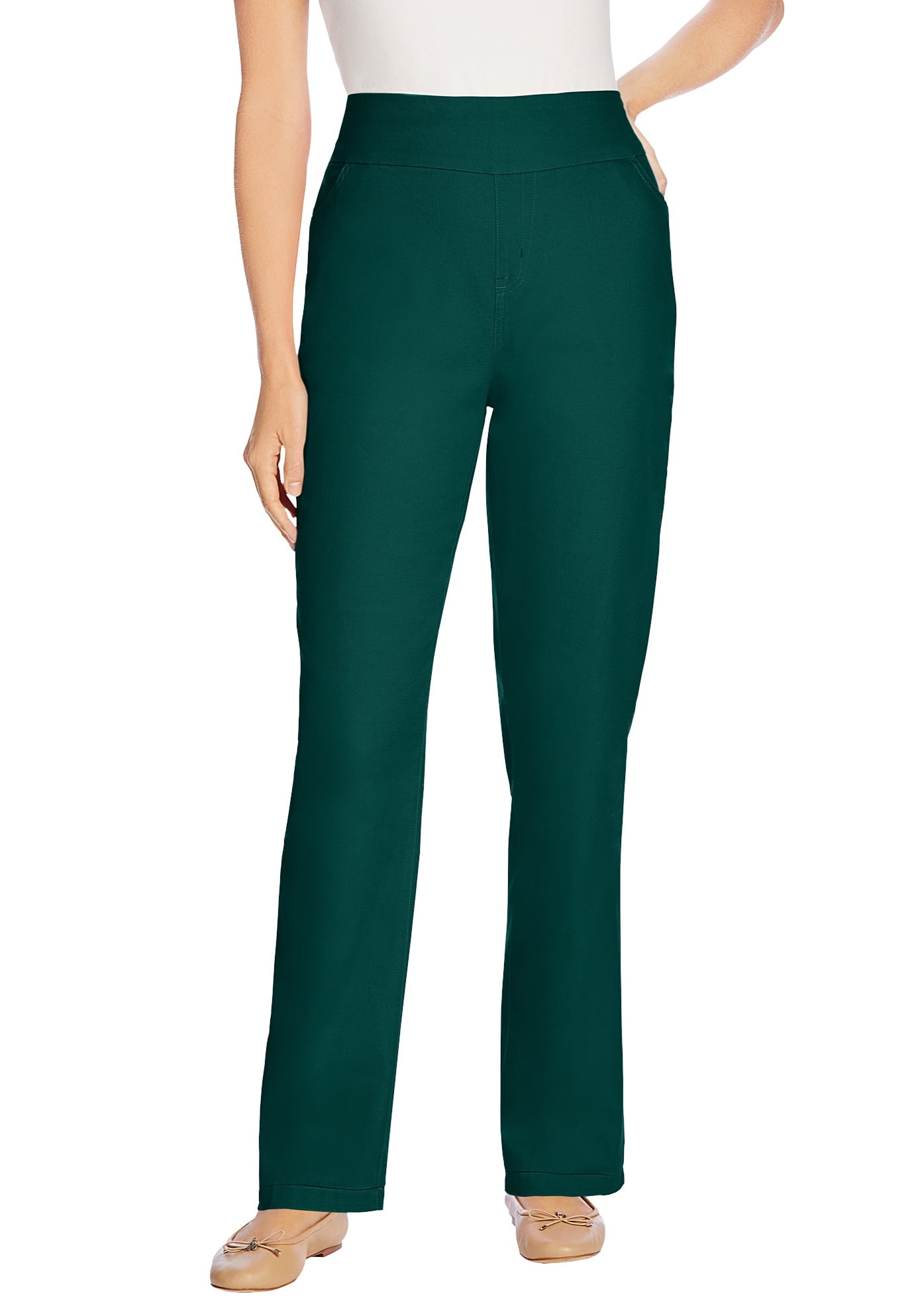 Woman Within Plus Size Tall Womens Plus-Size Flex-Fit Pull-On Straight ...