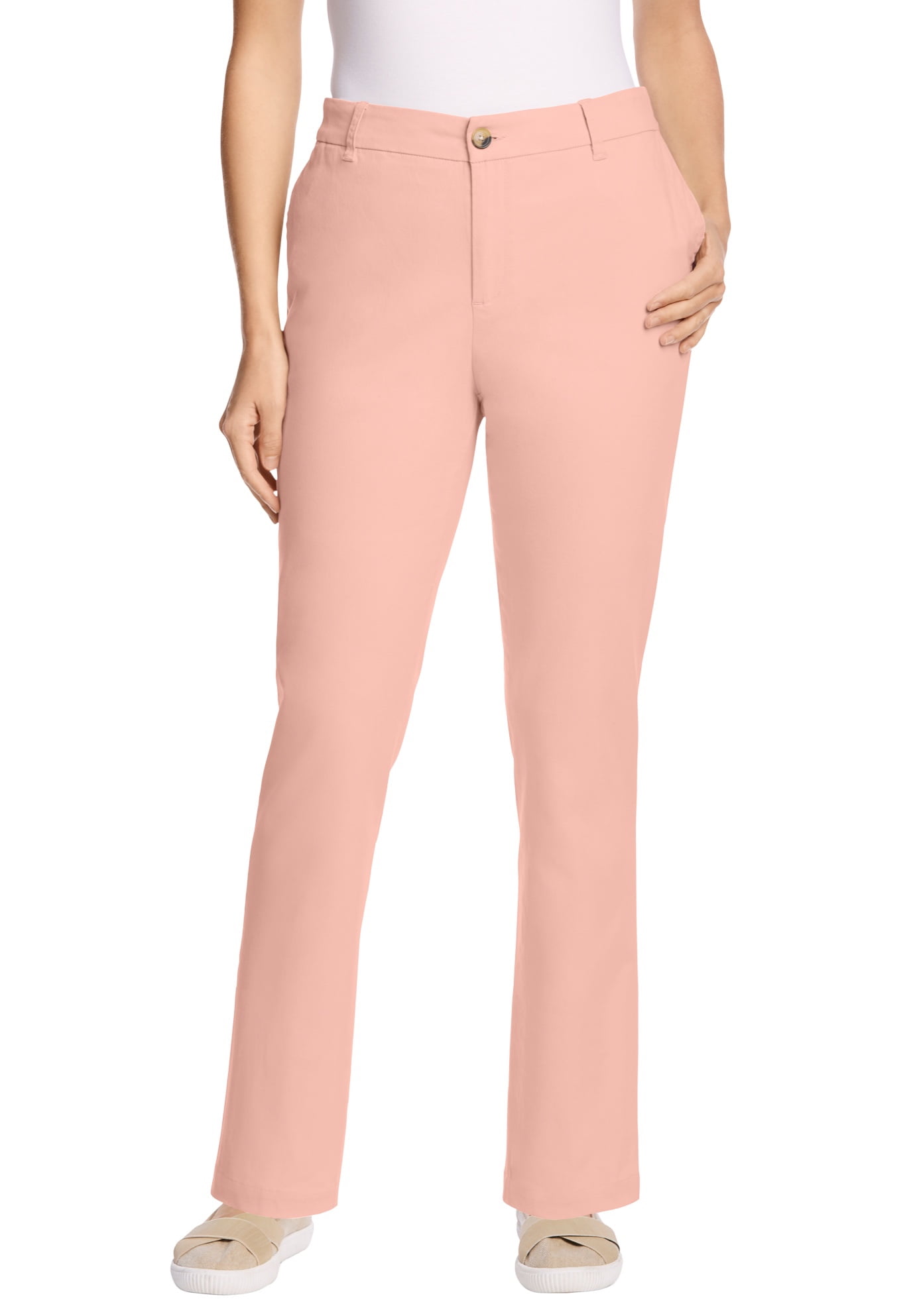Woman Within Women's Plus Size Tall Freedom Waist Straight Leg Chino ...
