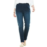 Woman Within Plus Size Flex-Fit Pull-On Straight-Leg Denim Jean ...