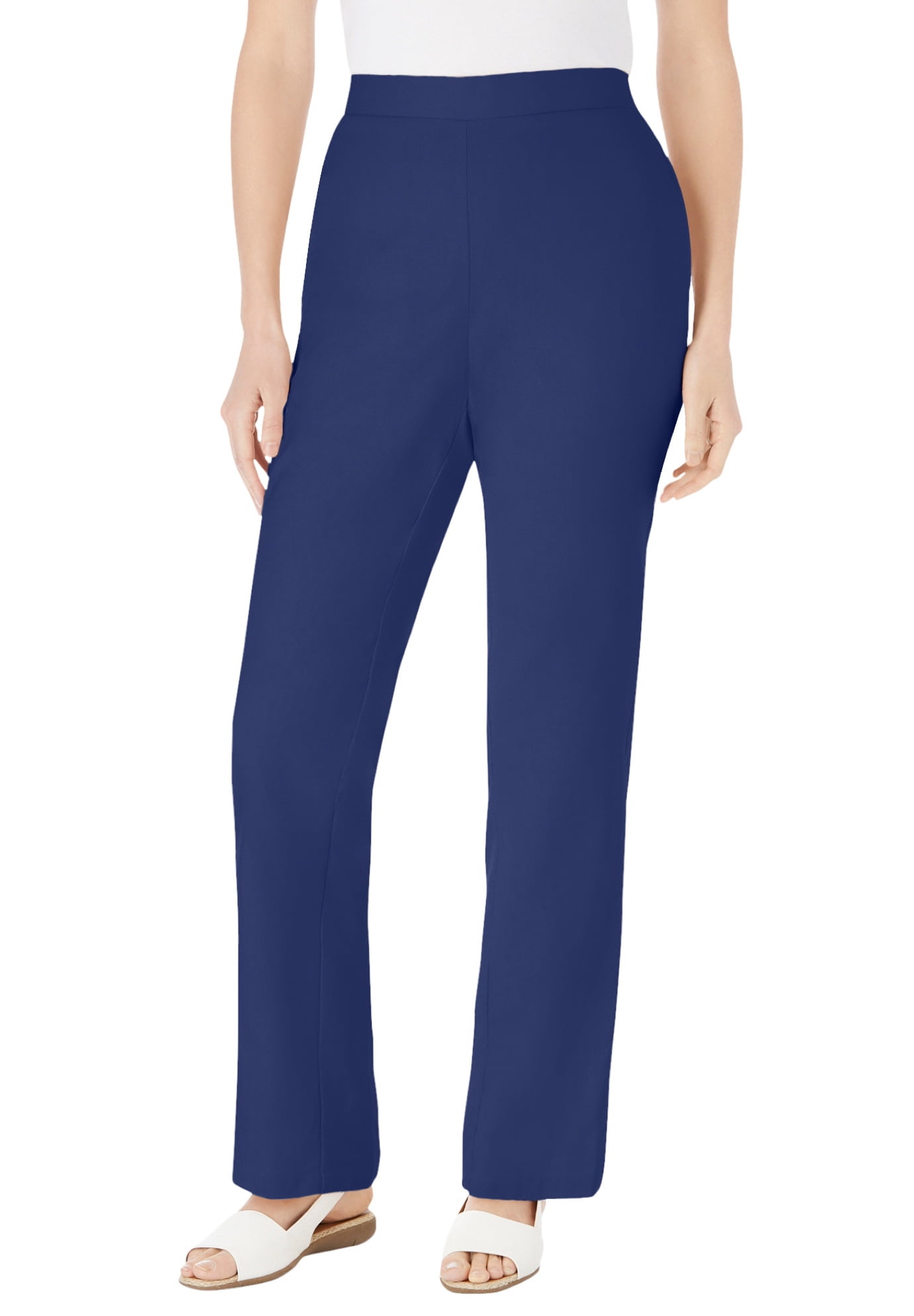 Woman Within Women's Plus Size Tall Straight Leg Linen Pant - Walmart.com