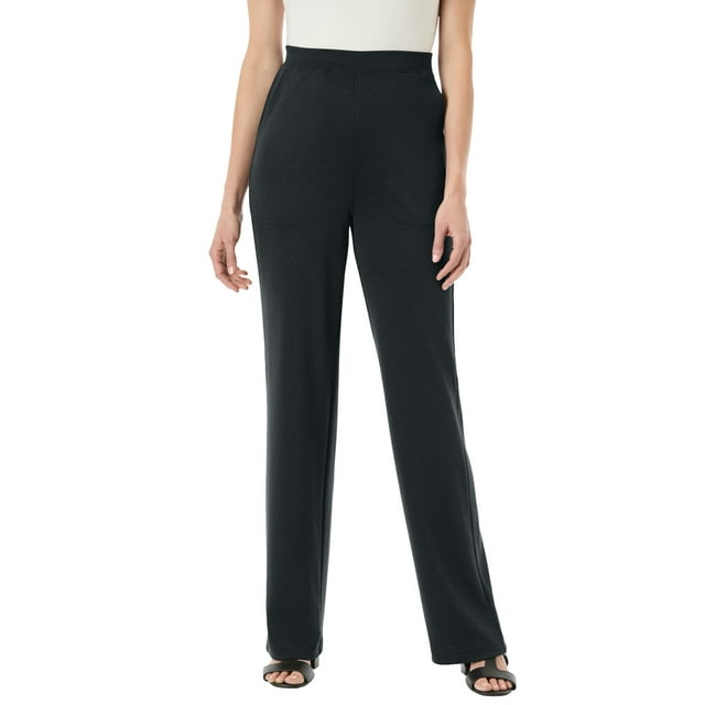 Woman Within Womens Plus Size Tall Wide Leg Ponte Knit Pant 30 T