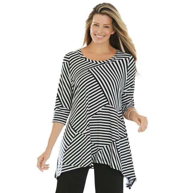 Woman Within Women's Plus Size The Sharkbite Tunic - Walmart.com