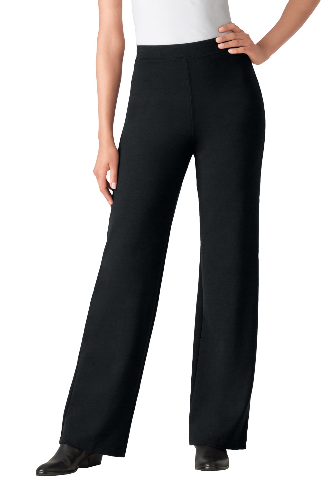 Woman Within Women's Plus Size Wide-Leg Ponte Knit Pant - Walmart.com