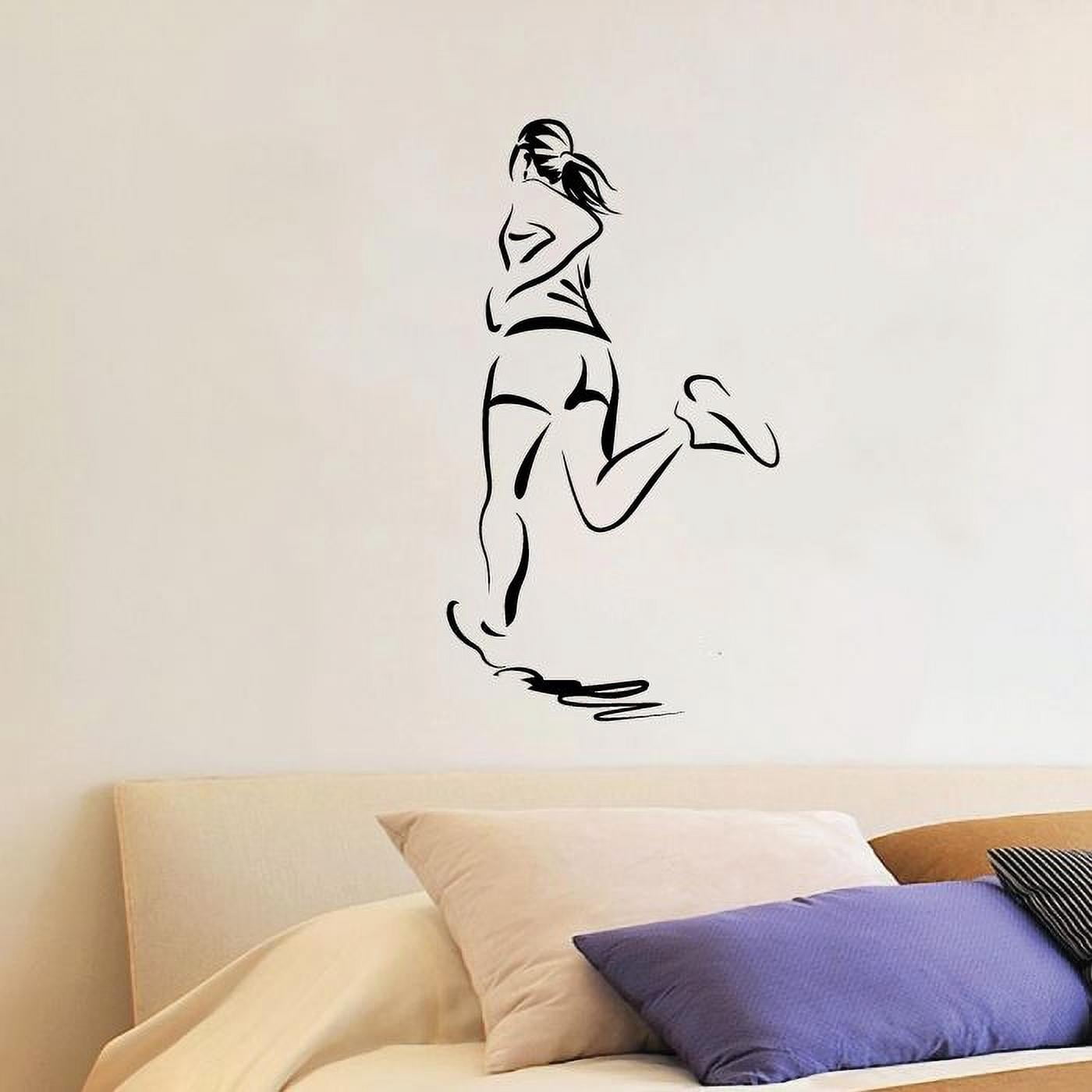 Woman Women Running Jog Quote Wall Sticker Room Vinyl Wall Art Decals ...