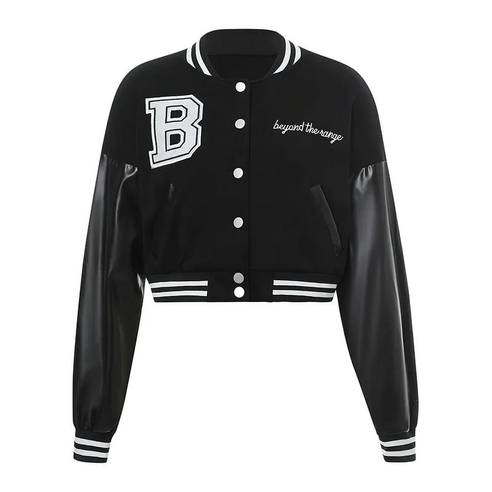 Woman Y2K Oversized Baseball Uniform Jacket Bomber Top Coat Letters ...