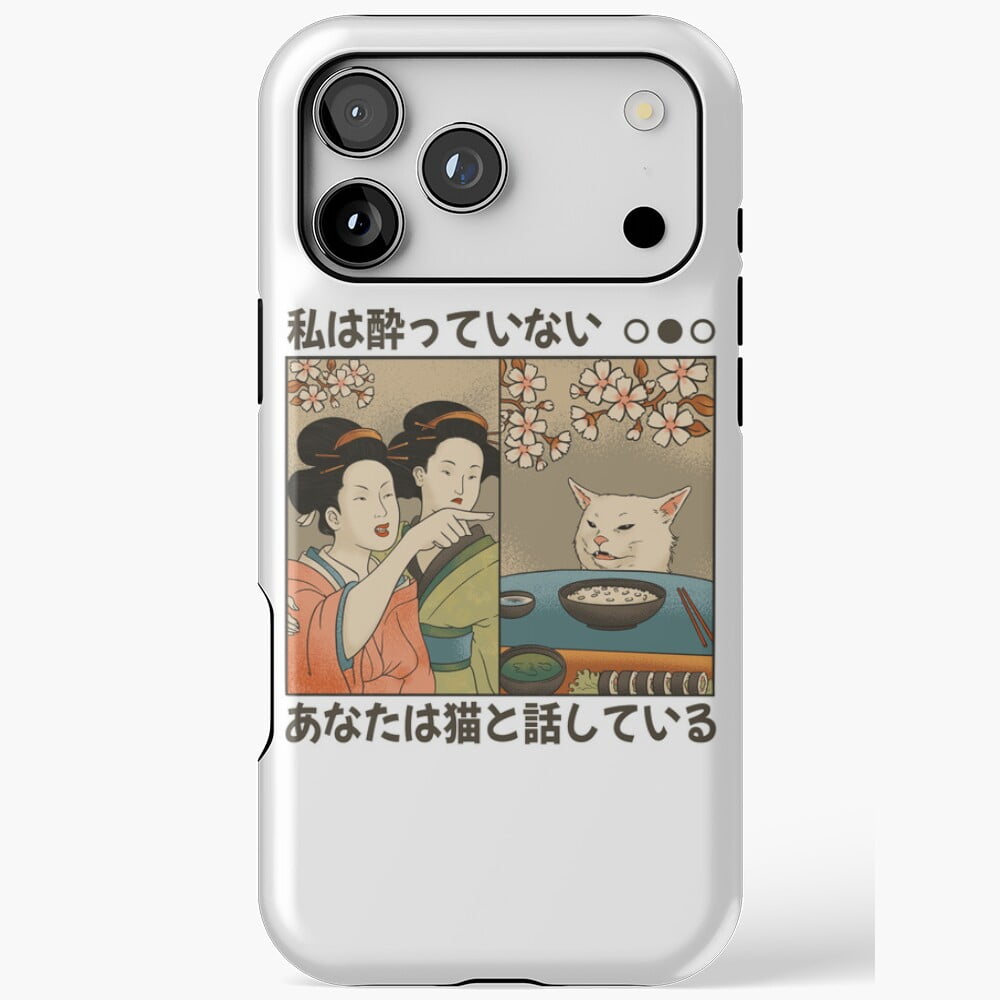 Woman Yelling At Cat Meme Japanese Art Ukiyo Style iPhone Case 17 ...