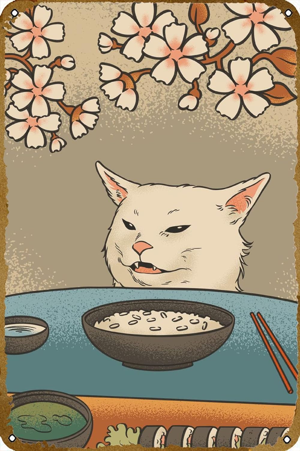 Woman Yelling at a Cat 2 Poster Retro Metal Tin Vintage Sign 12 X 8 ...