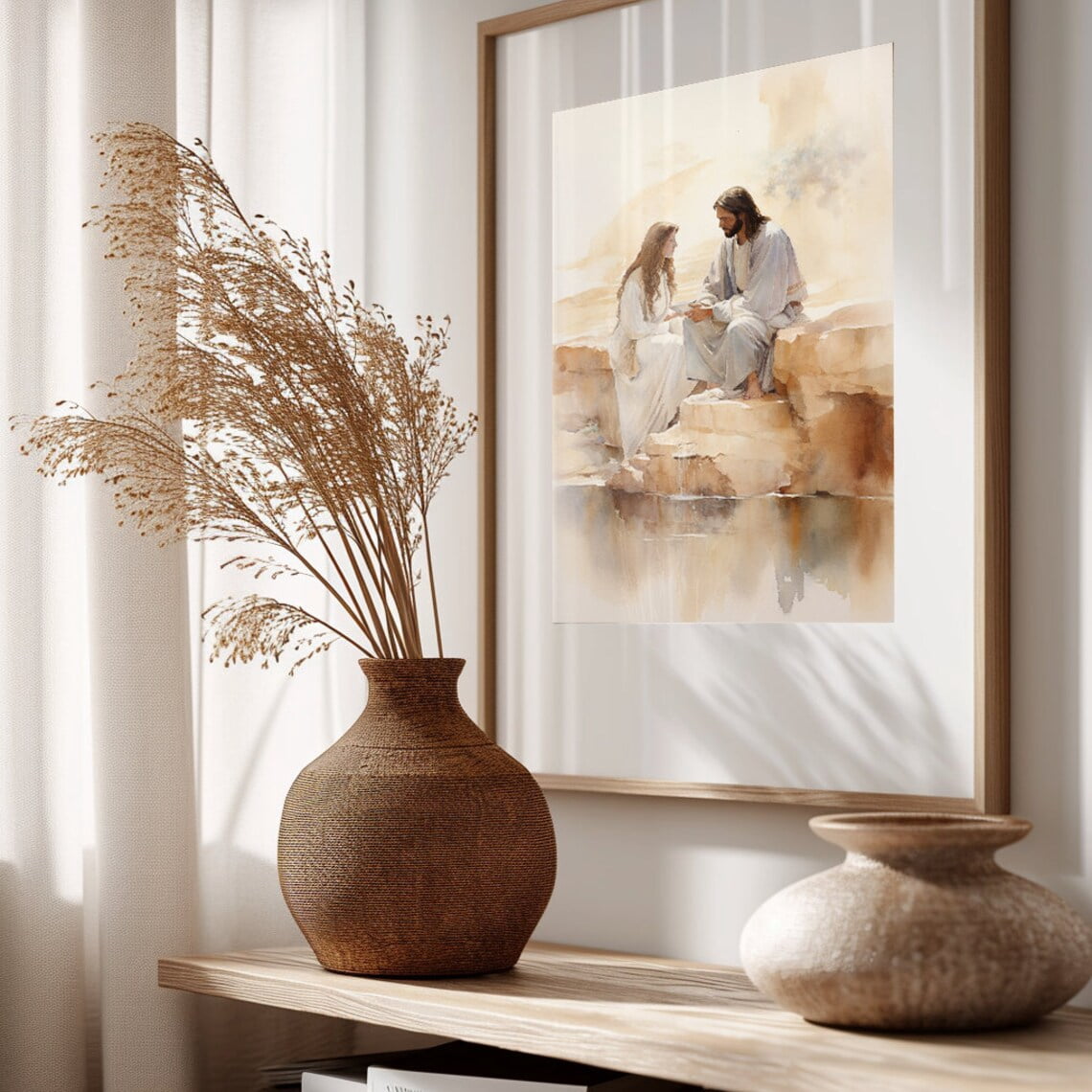 Woman at the Well John 4 Samaritan Woman Poster Modern Jesus Wall Art ...