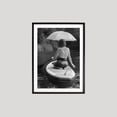 Woman on Paddleboard with Umbrella Black and White Fine Art Photography ...
